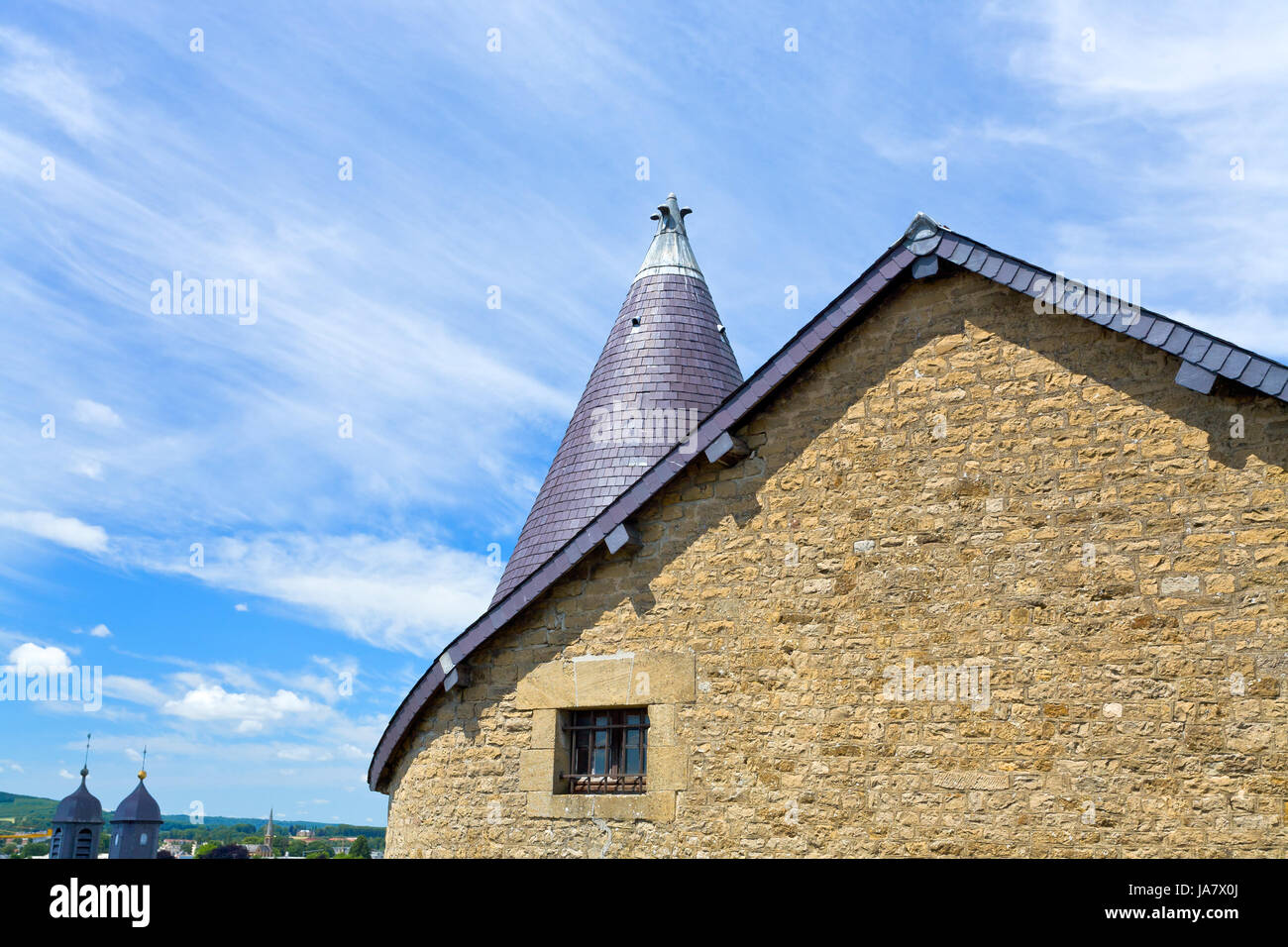 tower in medieval castle Sedan in France Stock Photo - Alamy
