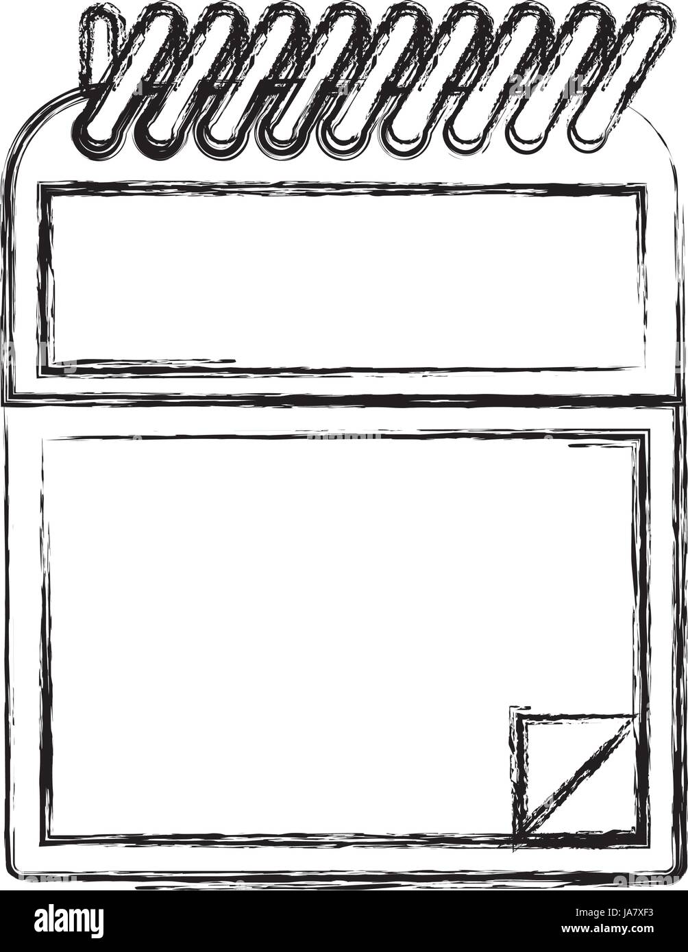 monochrome blurred silhouette of notepad with spiral Stock Vector Image ...
