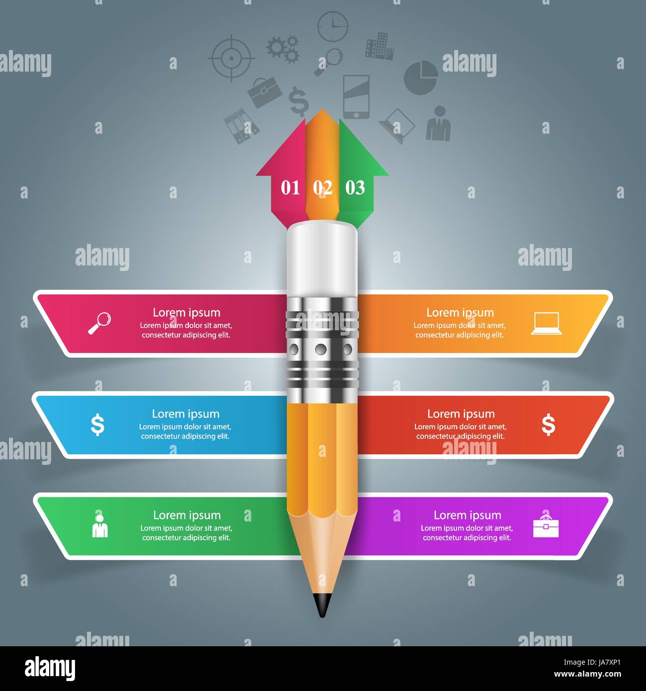 Business Infographics. Pencil icon Stock Vector Image & Art - Alamy