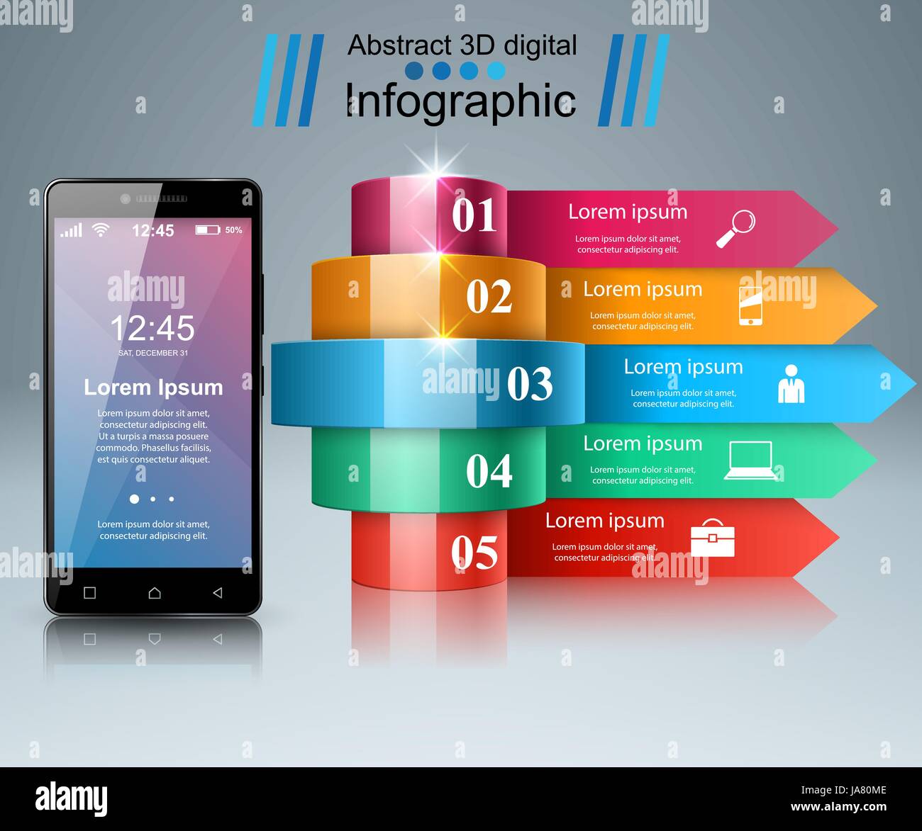 3D infographic. Smartphone icon Stock Vector Image & Art - Alamy