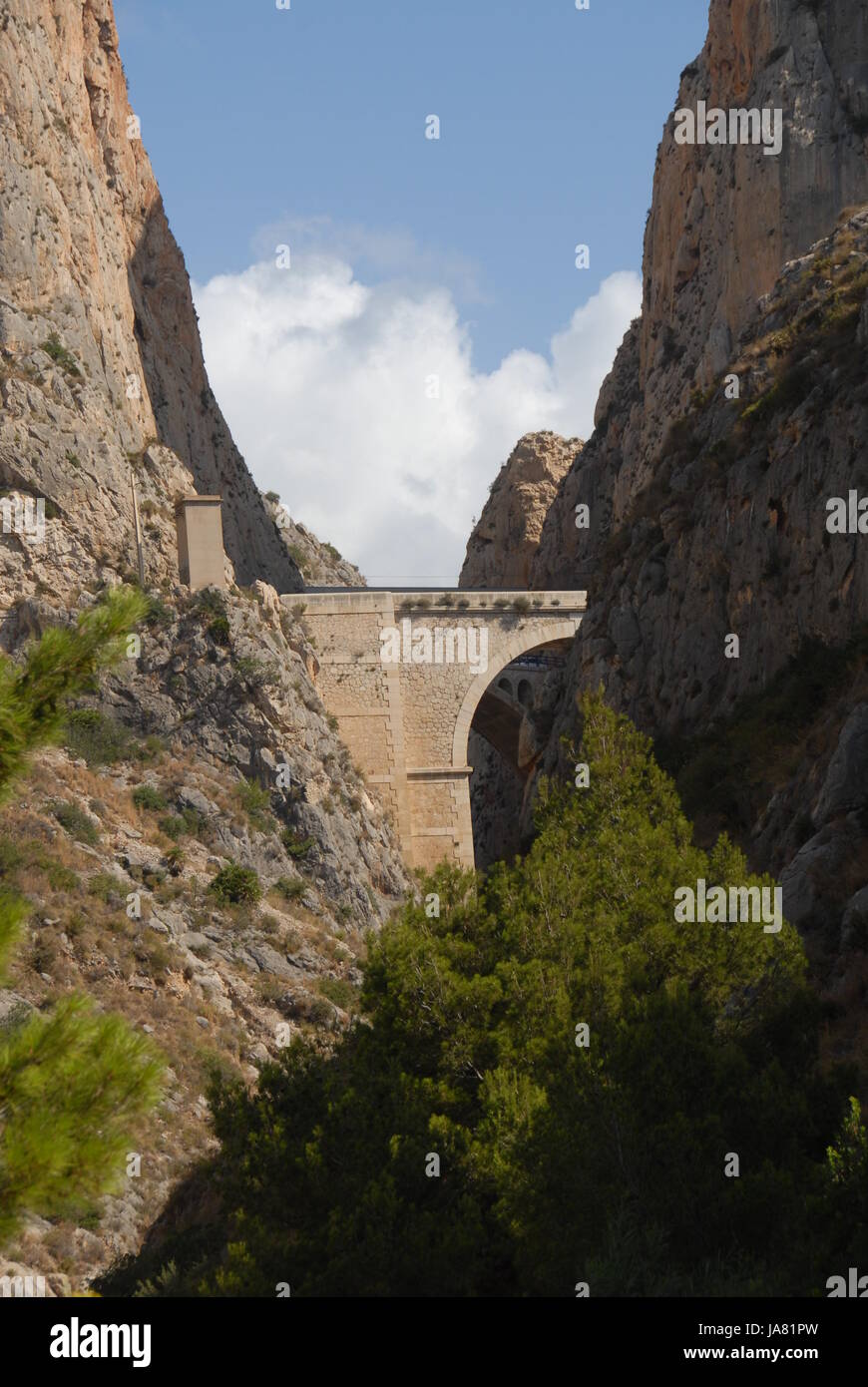 bridge, spain, bridge, spain, ravine, style of construction ...
