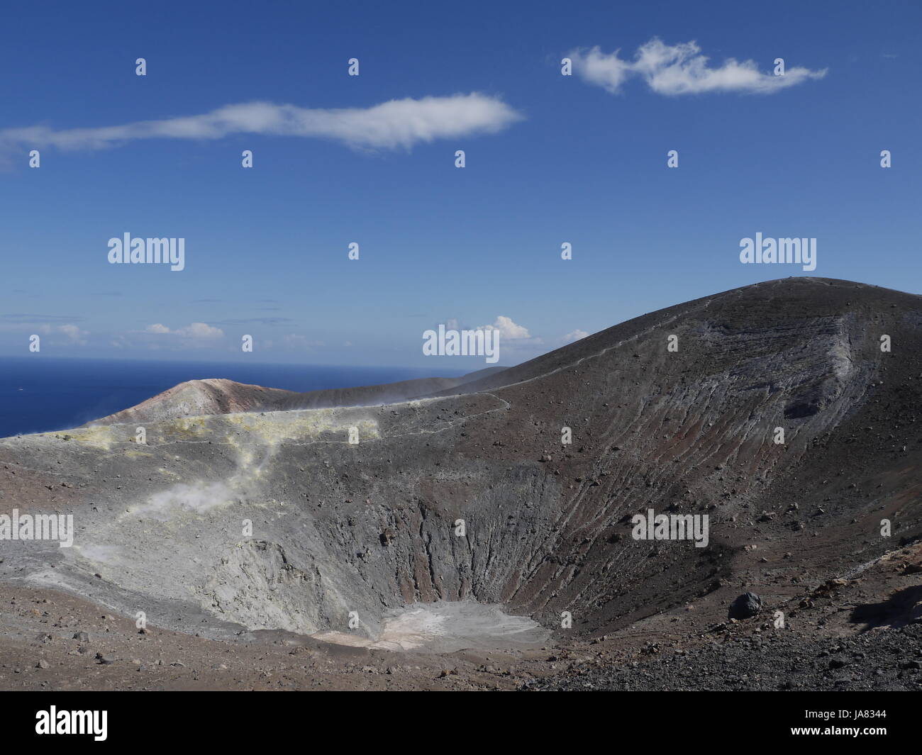crater, sulphur, brimstone, vulcan, volcano, italy, isle, island ...