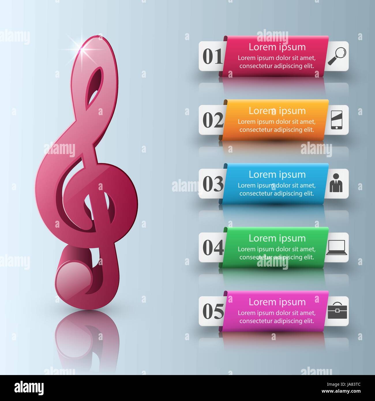 Music Infographic. Treble clef icon. Note icon Stock Vector Image & Art ...