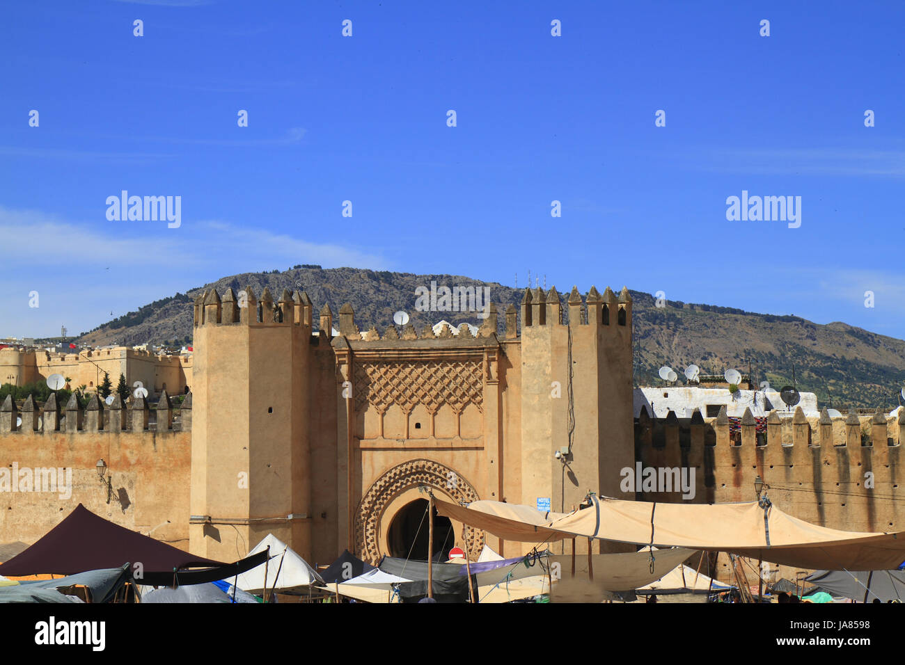 blue, city, town, antique, africa, arch, goal, passage, gate, archgway ...