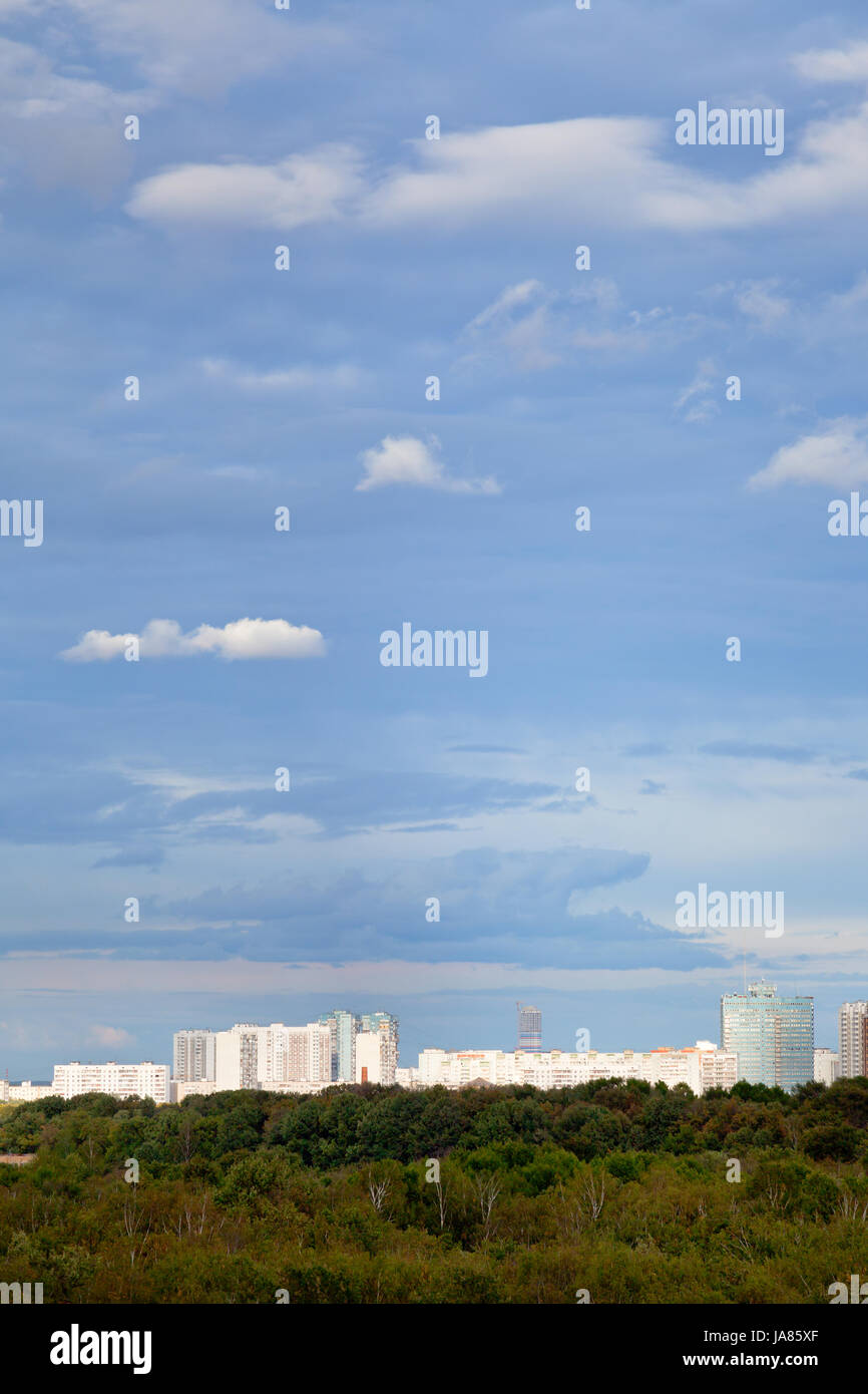 blue, house, building, city, town, horizon, park, cloud, outdoor ...