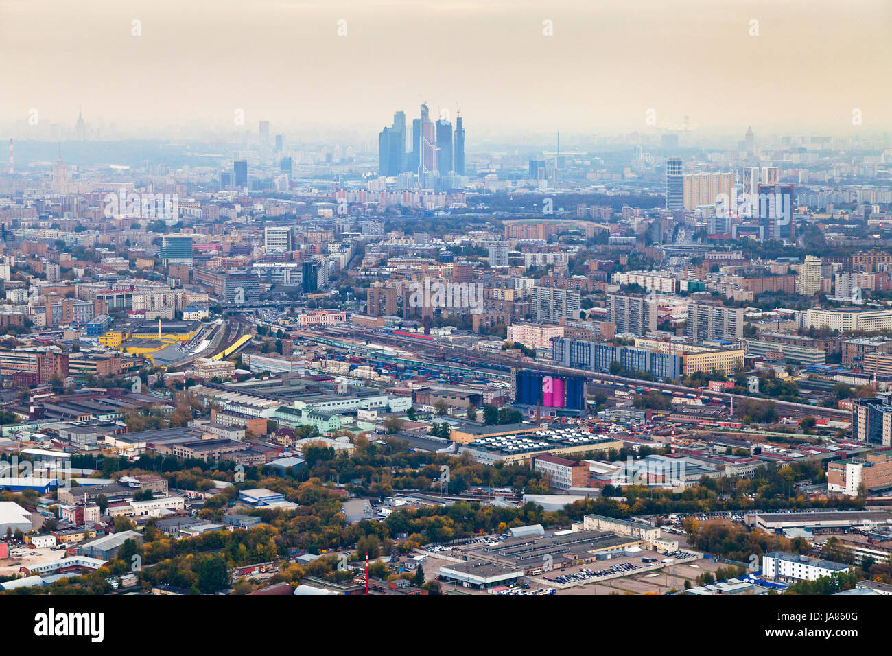 house, building, city, town, horizon, haze, evening, square, outdoor ...