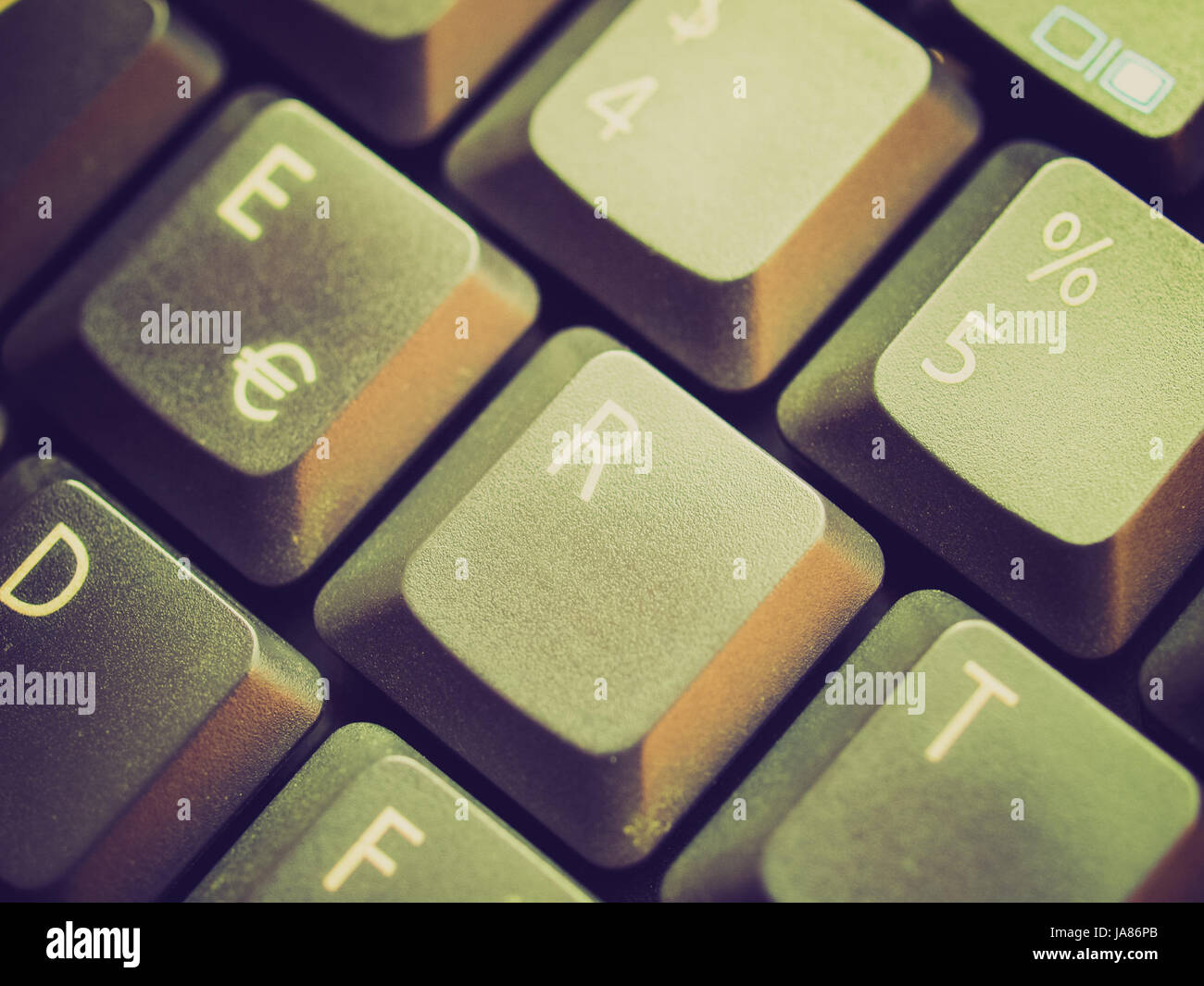 Vintage looking Detail of keys on a computer keyboard Stock Photo - Alamy