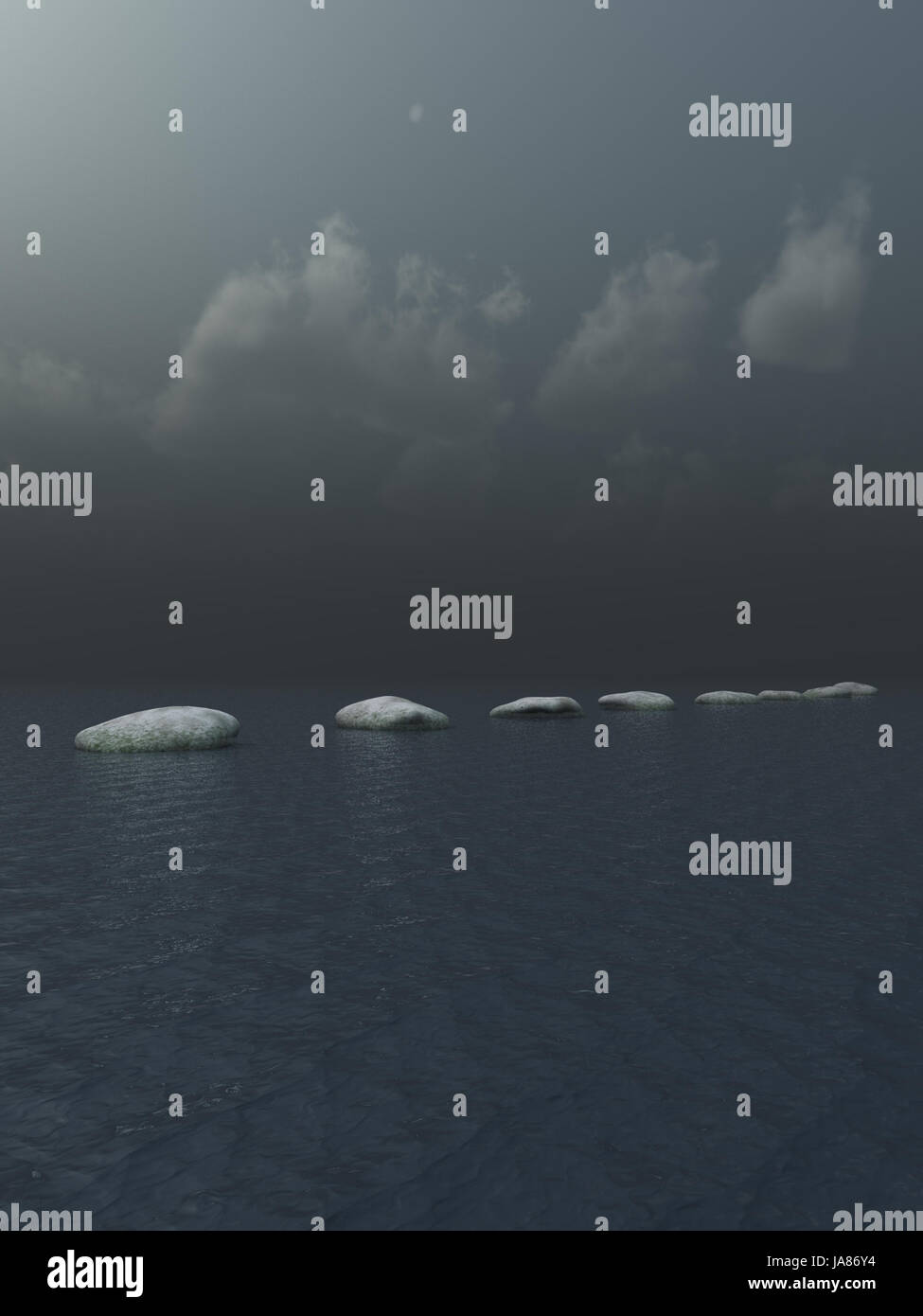 path, way, firmament, sky, salt water, sea, ocean, water, clouds ...