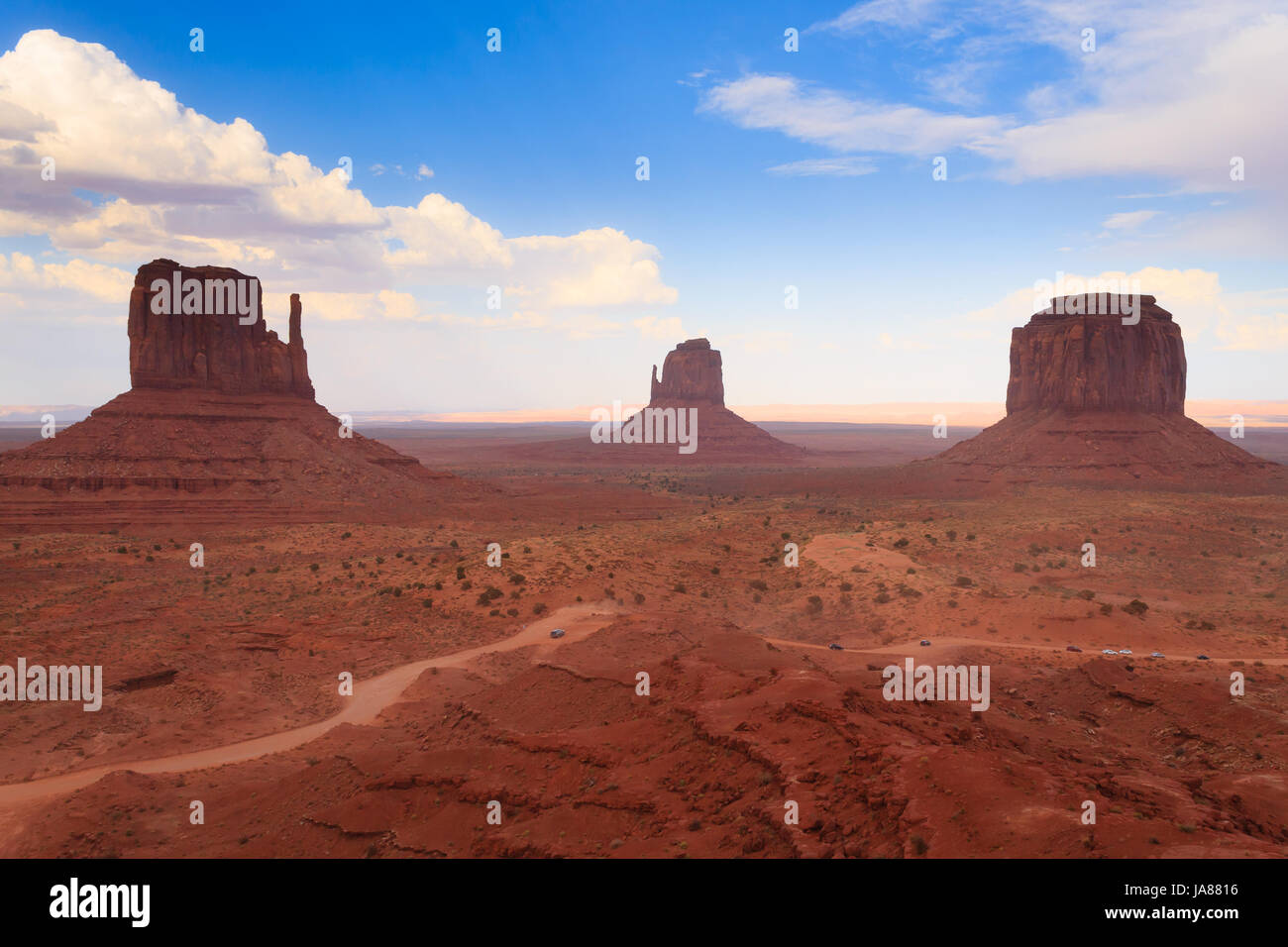 Panorama with famous Buttes of Monument Valley from Arizona, USA. Red ...