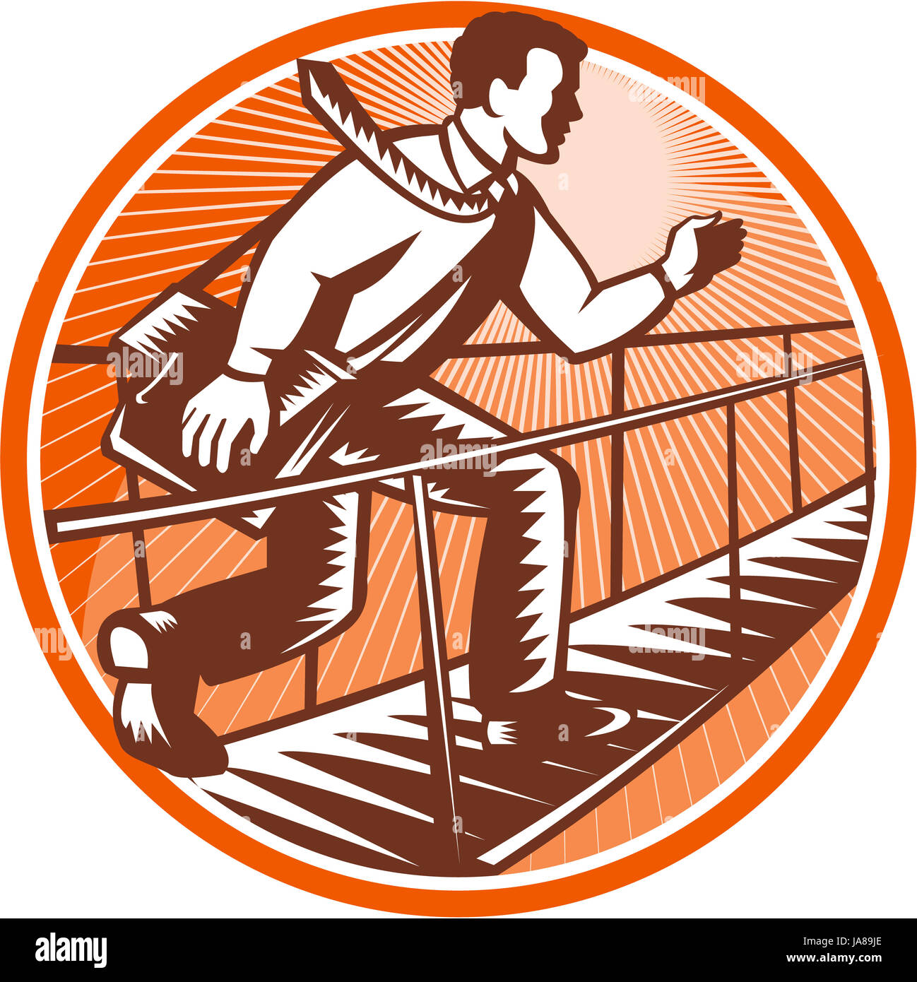 walk, go, going, walking, graphics, bridge, male, masculine ...