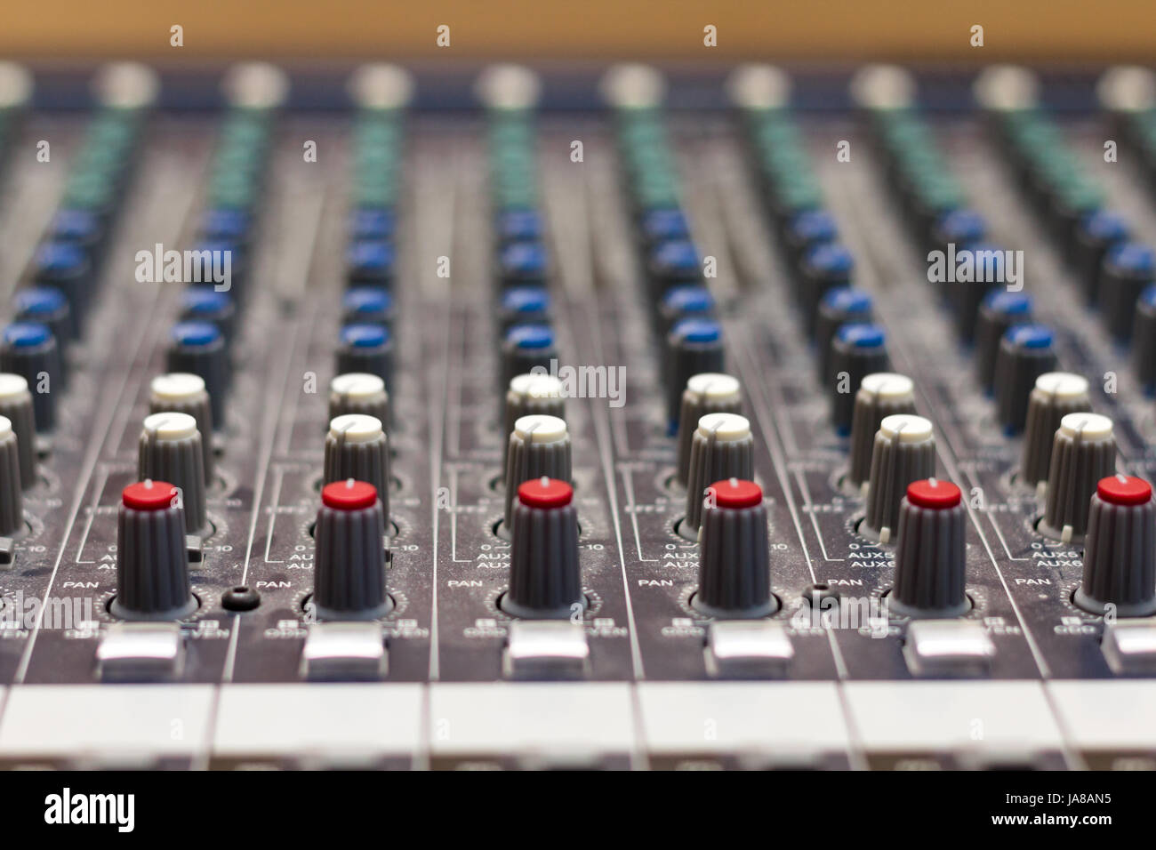 blue, controller, board, desk, concert, music, sound, closeup, green ...