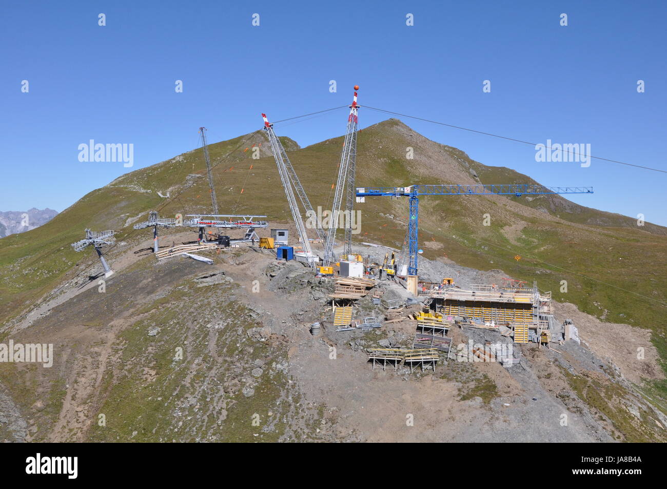 ski-region, construction site, build, ski-region, ski-lift ...