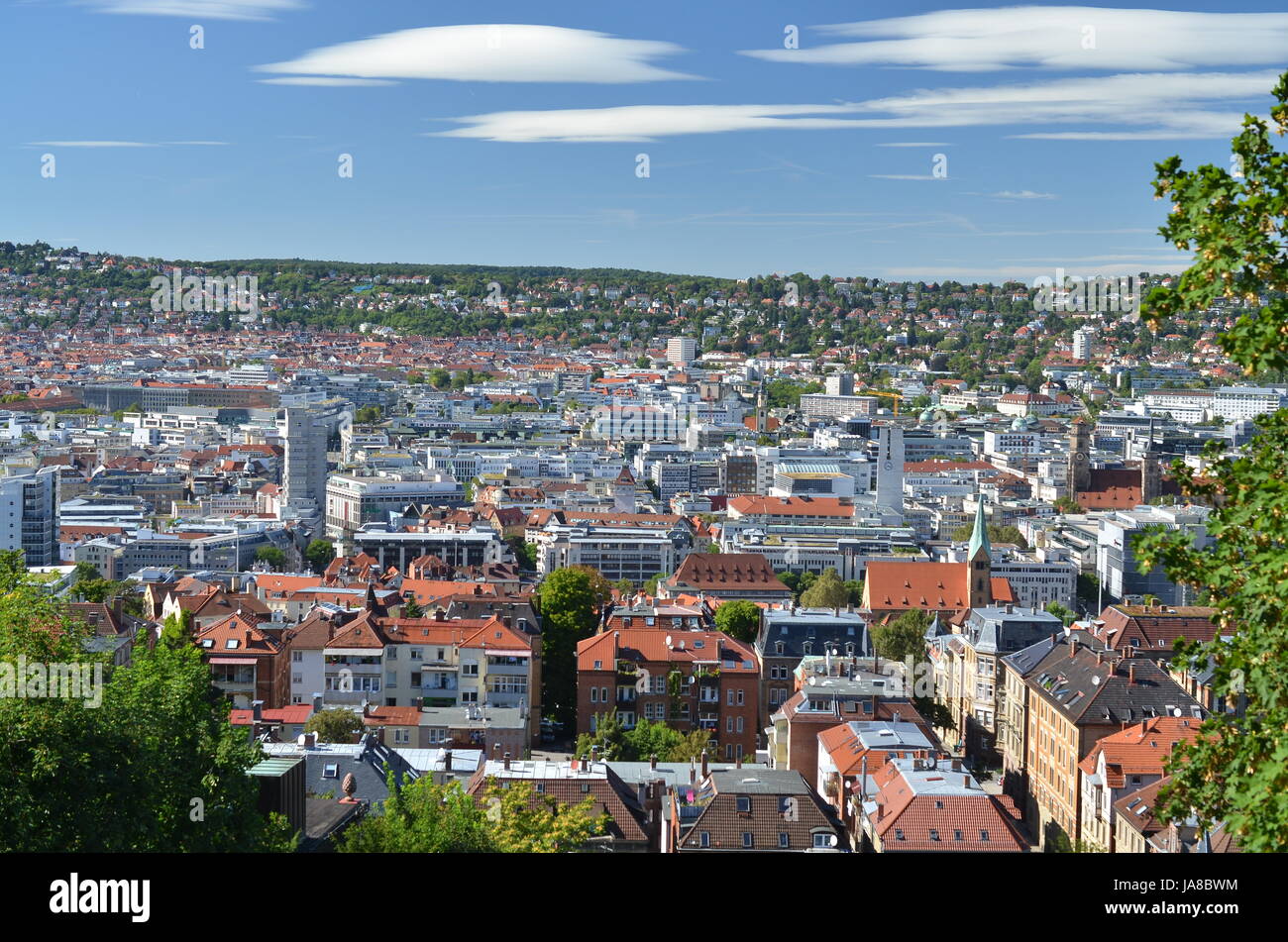 city, town, stuttgart, provincial capital, city view, house, building ...