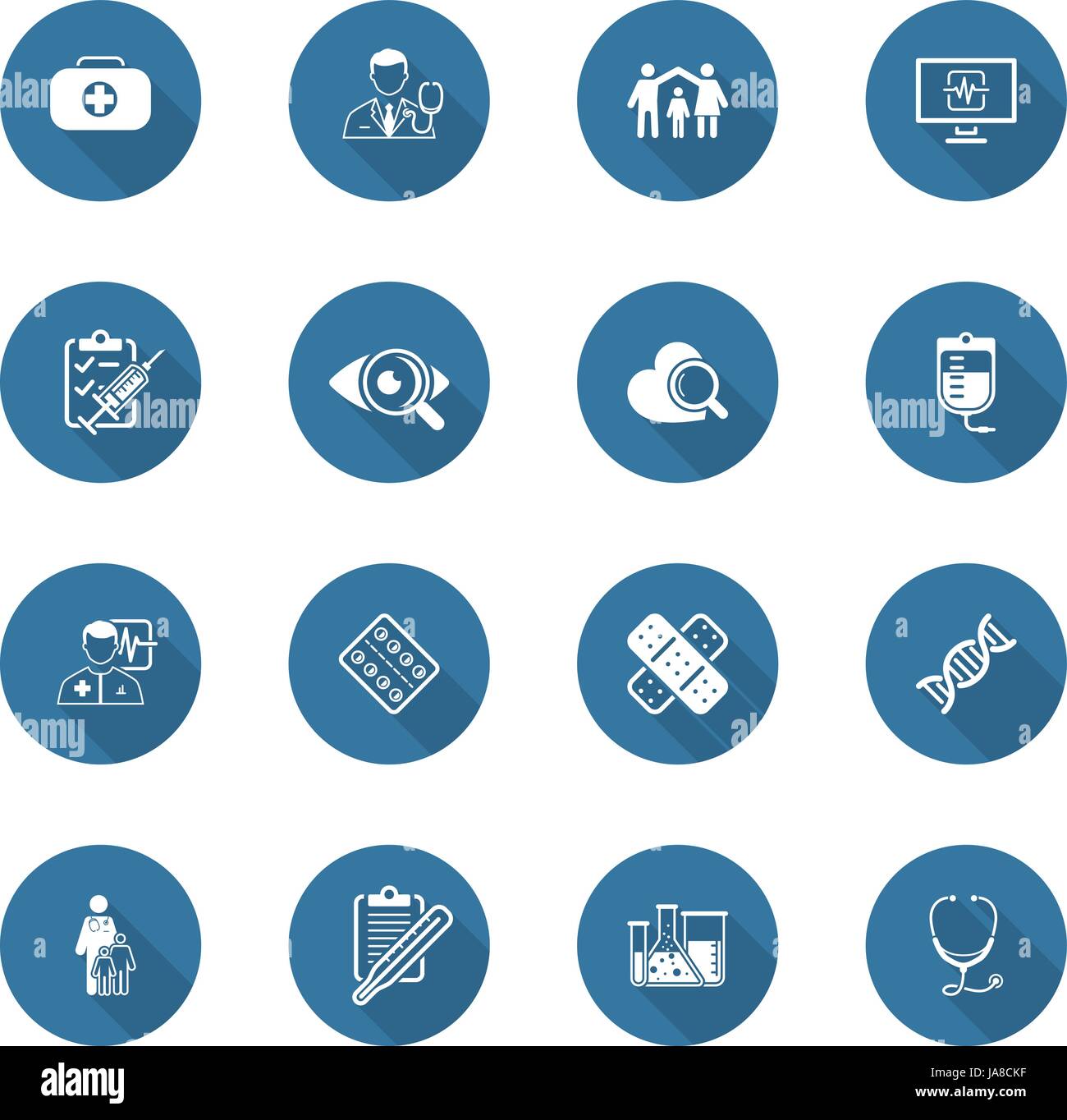 Medical and Health Care Icons Set. Flat Design Stock Vector Image & Art ...