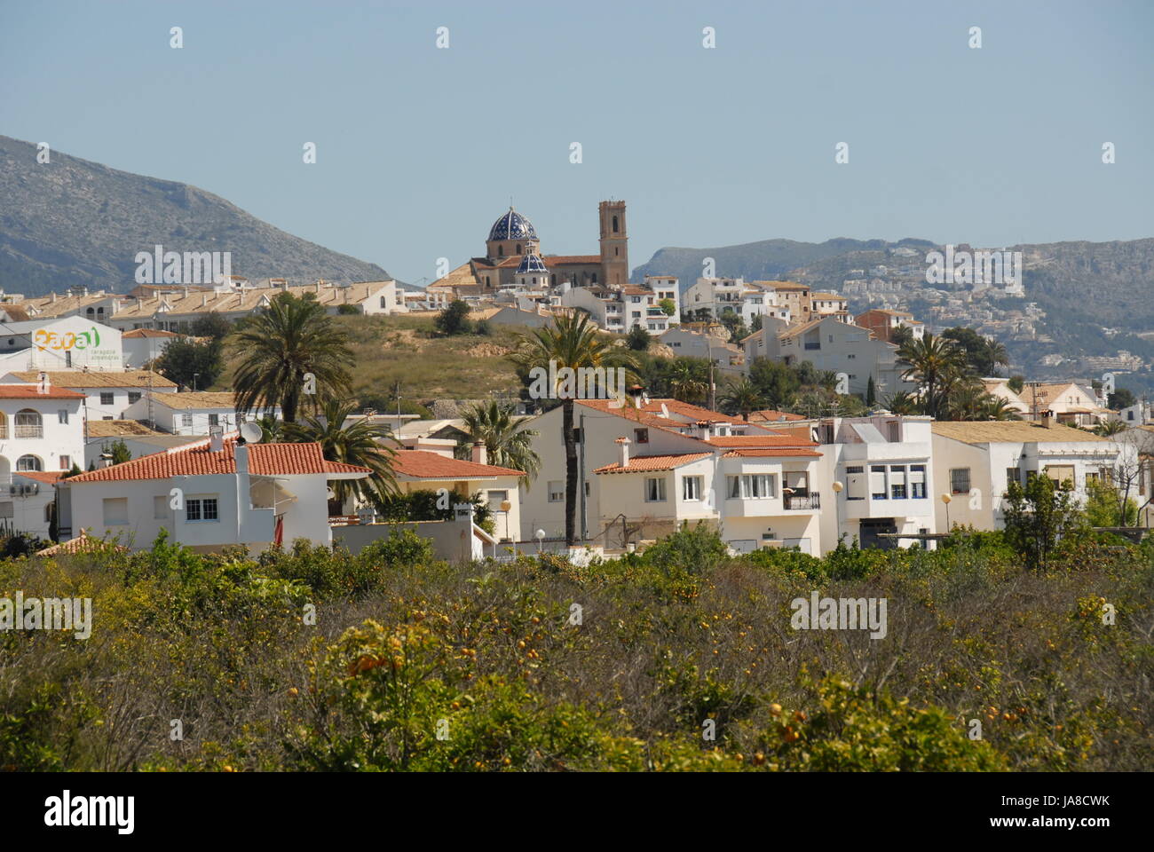 houses, spain, community, village, market town, old, blue, houses ...