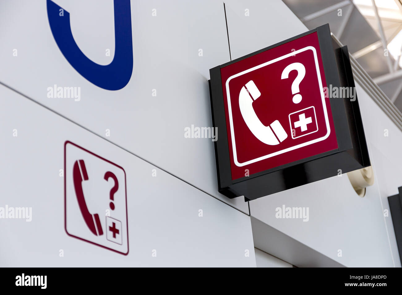 Telephone sign Lightbox in the airport Stock Photo - Alamy