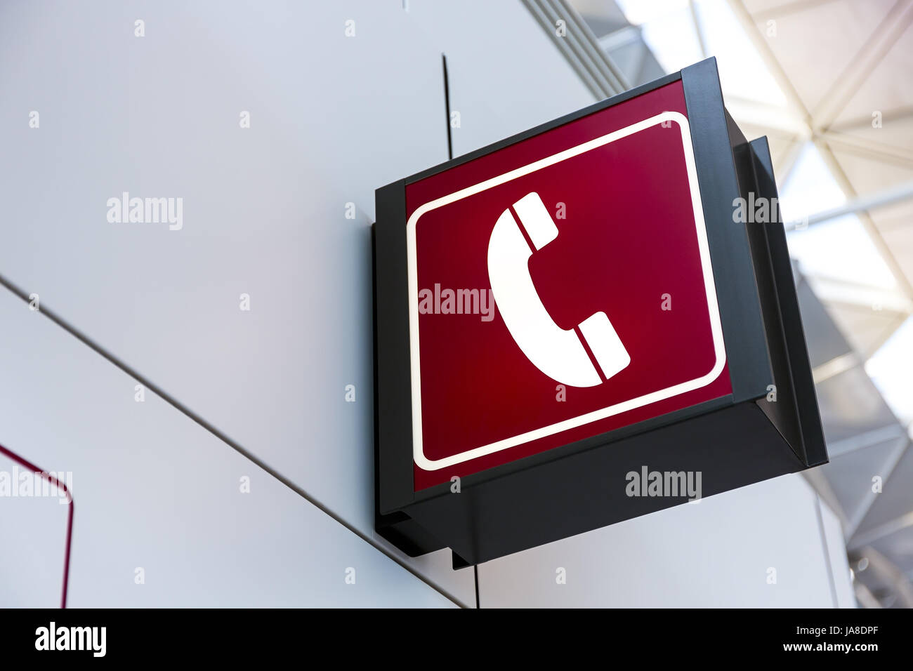 Telephone sign Lightbox in the airport Stock Photo - Alamy