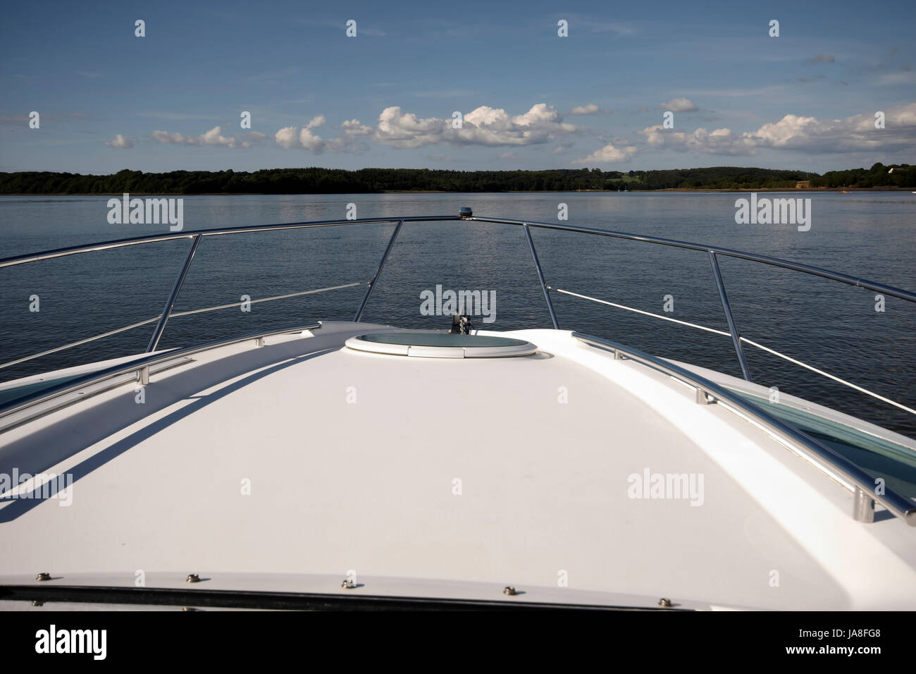 tree, trees, boat, clouds, firmament, sky, water, rowing boat, sailing ...