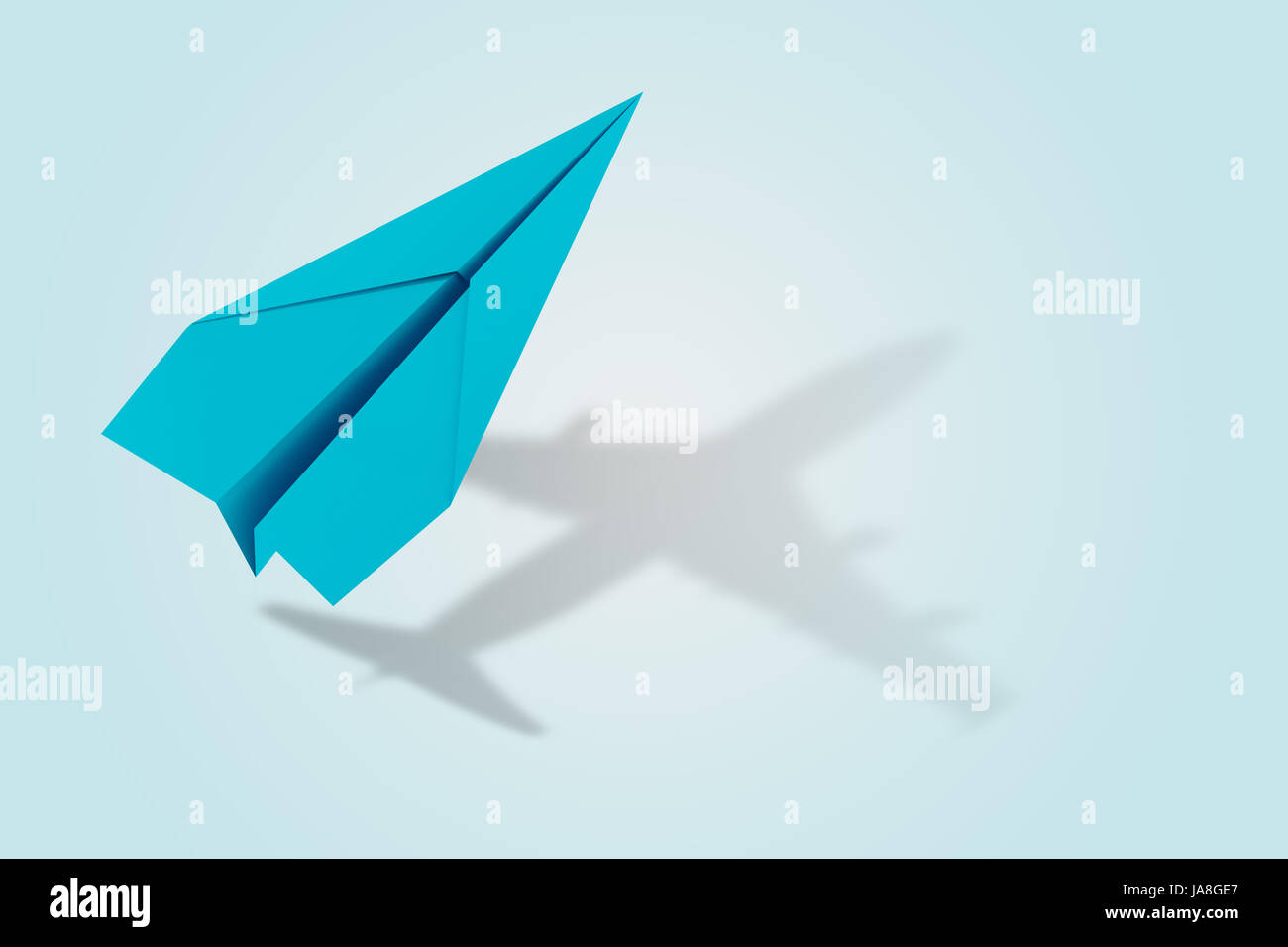 Ambition and target concept with paper plane. 3d rendering Stock Photo ...