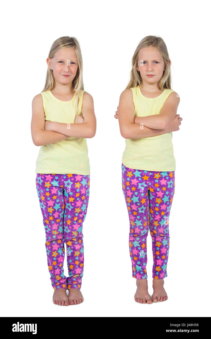 Portrait twin sisters Cut Out Stock Images & Pictures - Alamy