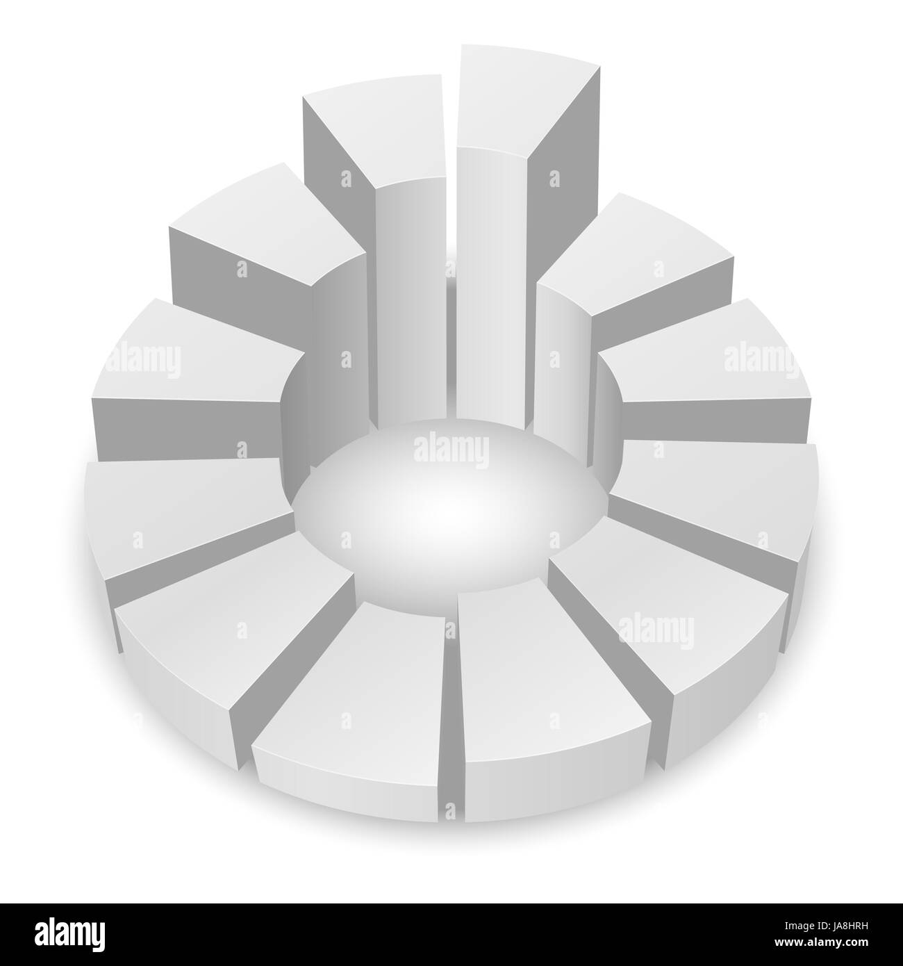 White circular diagram with columns isolated on white background Stock ...