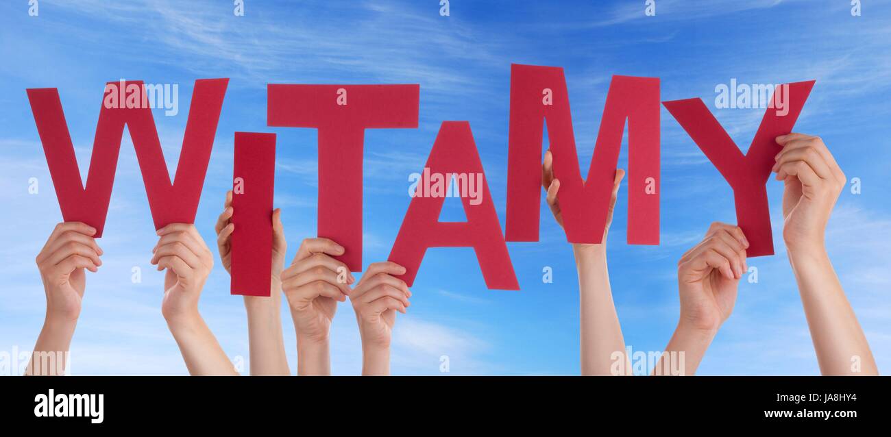 Many People Holding the Polish Word Witamy Which Means Welcome in the ...