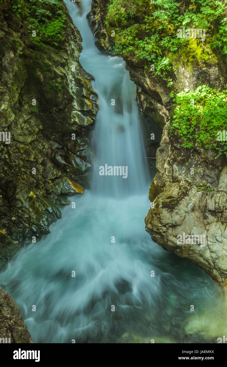 stream, waterfall, ravine, waterpower, current of the river, italy ...