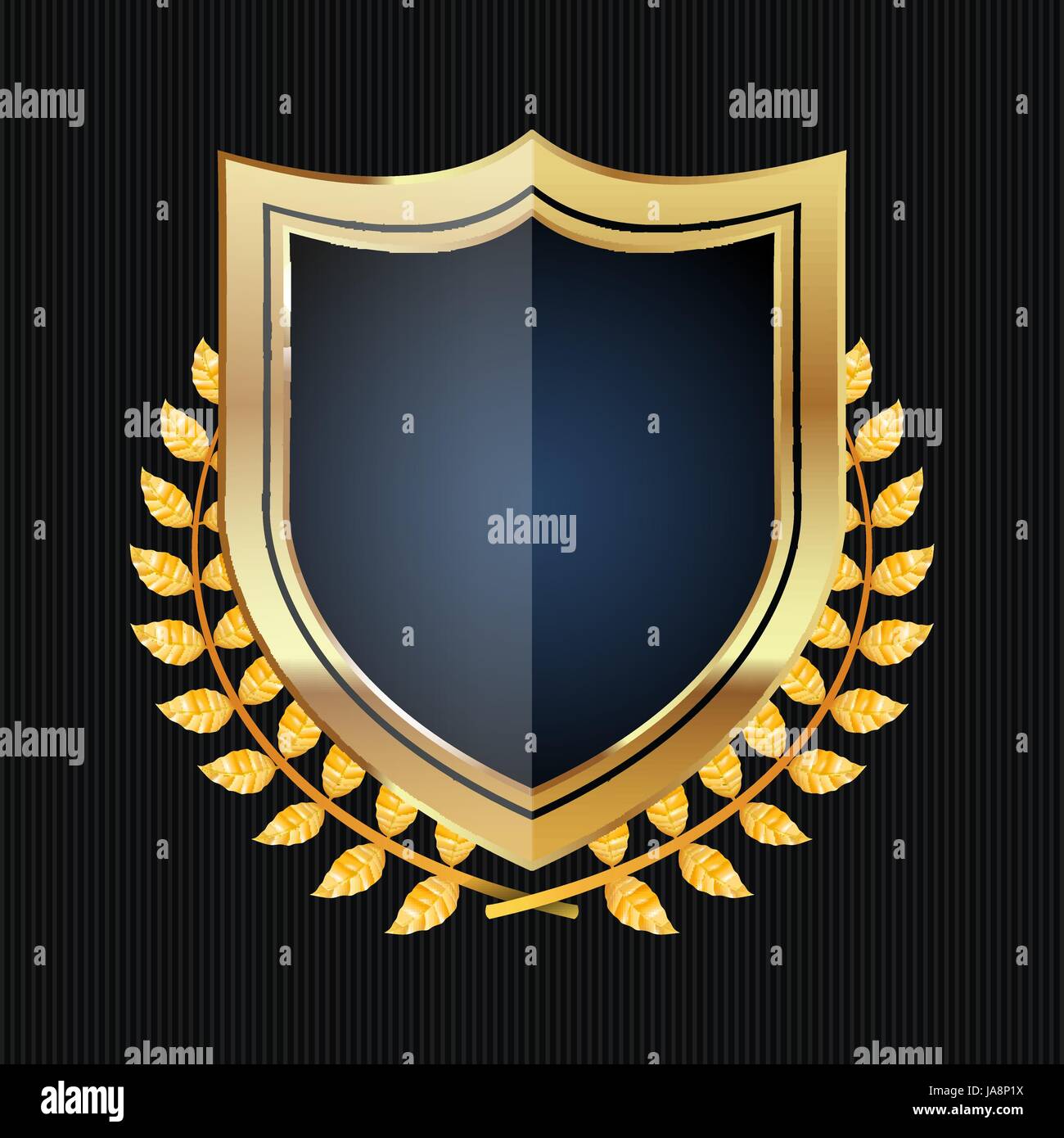 Golden Shield With Laurel Wreath. Vector Illustration Stock Vector ...