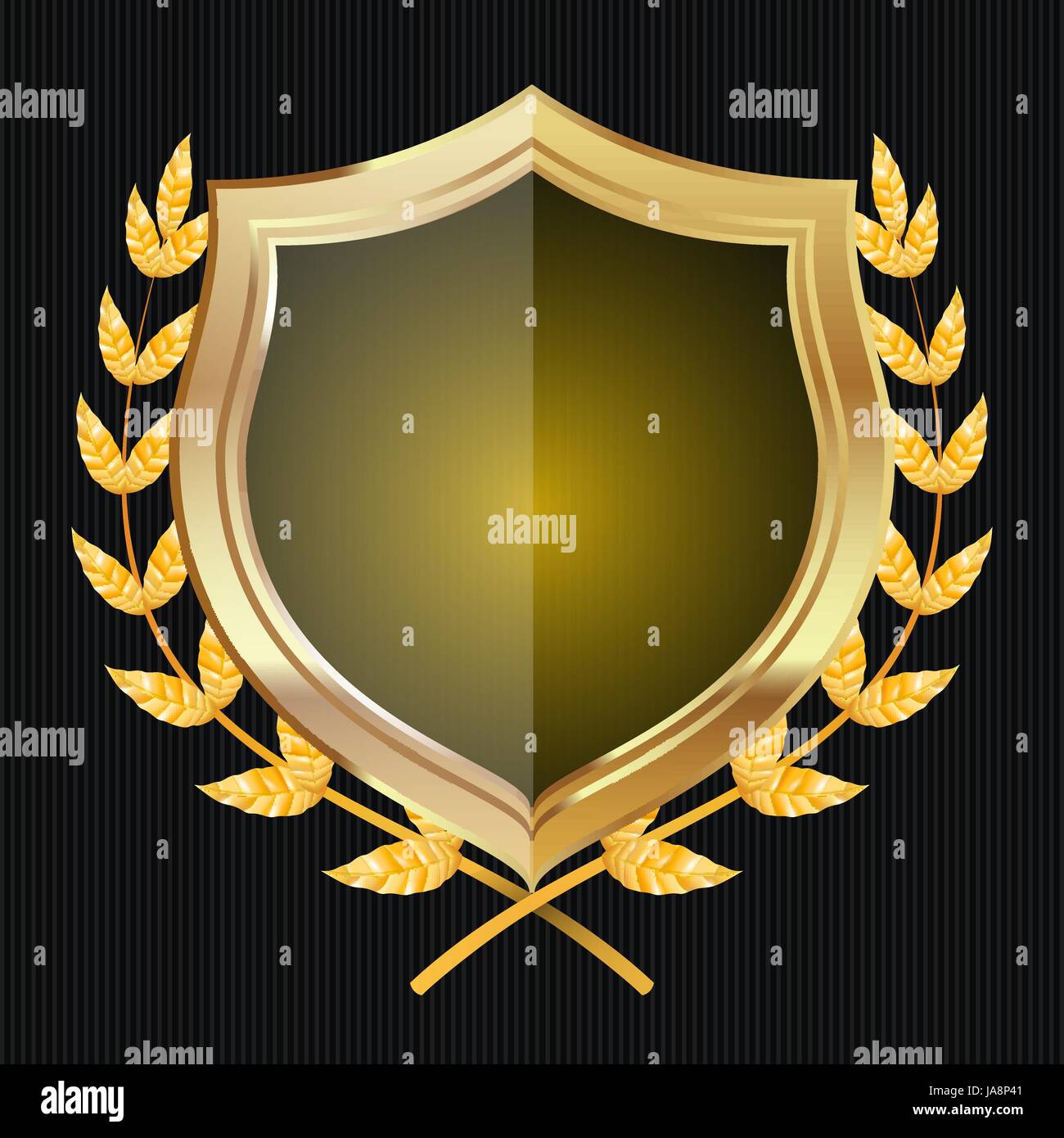 Golden Shield With Laurel Wreath. Vector Illustration Stock Vector ...