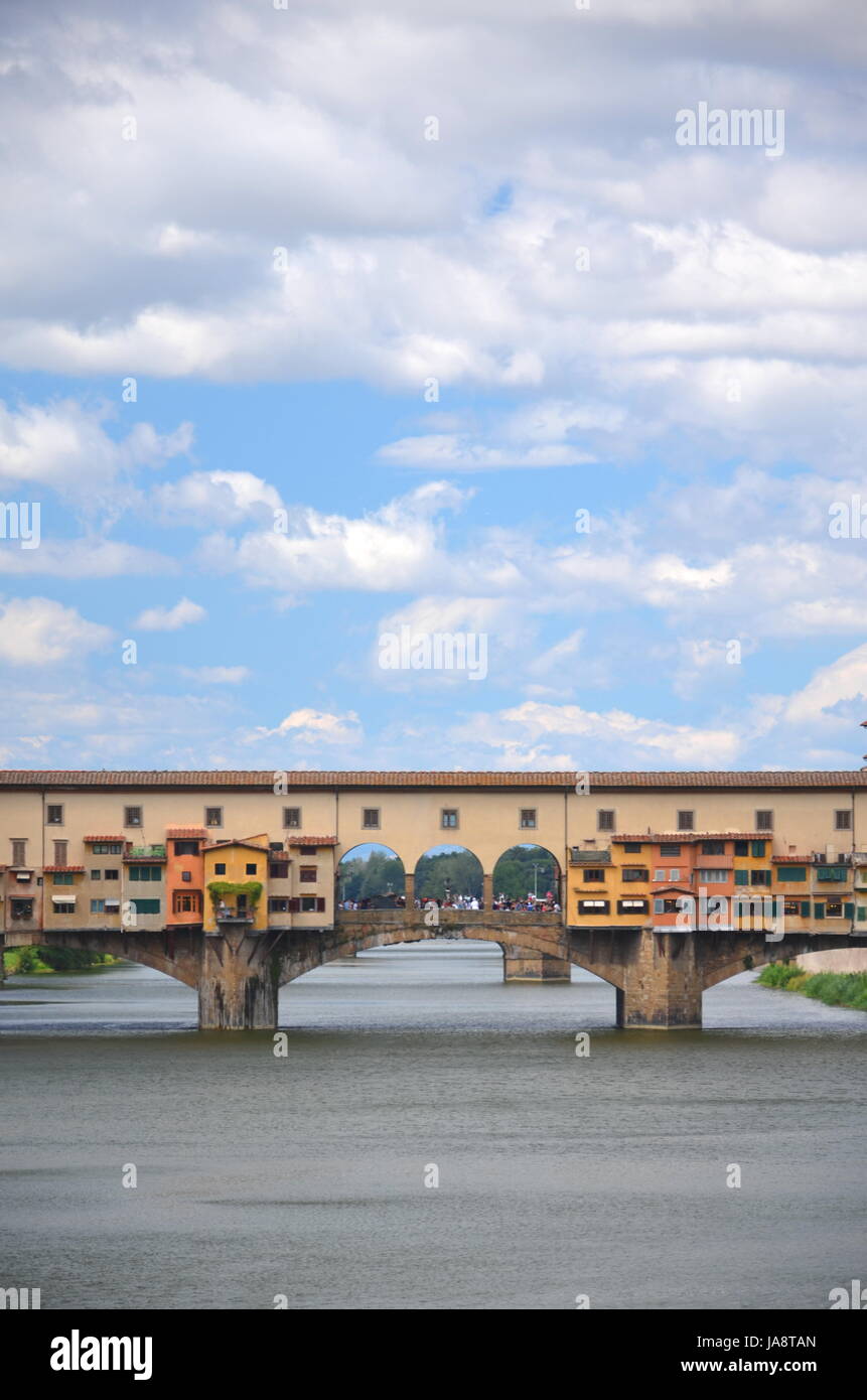 bridge, tuscany, picturesque, florence, italy, river, water, travel ...
