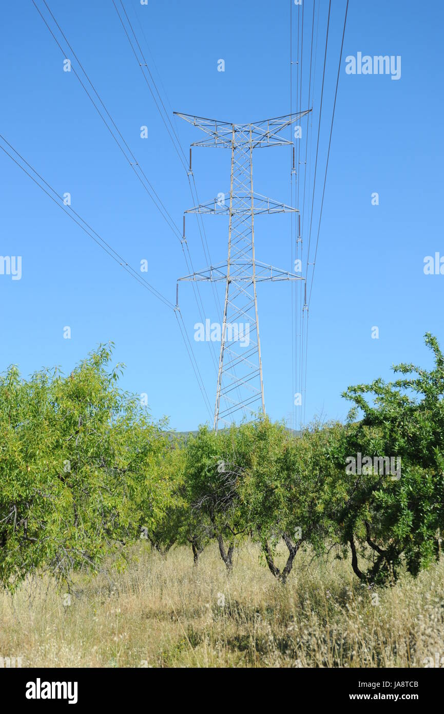 spain - high voltage lines Stock Photo - Alamy