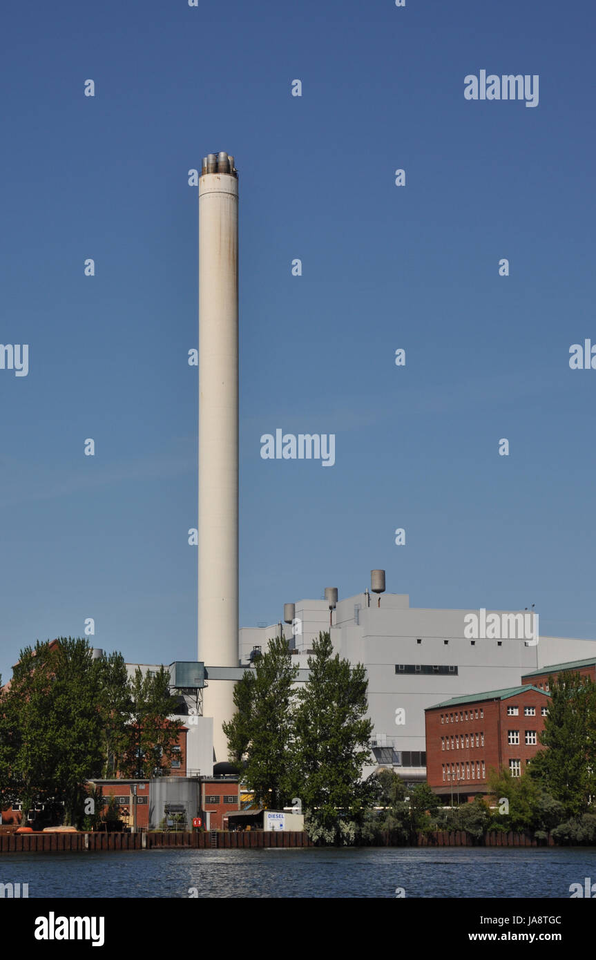 power station, chimney, drainpipe, chimney-flue, energy, power ...