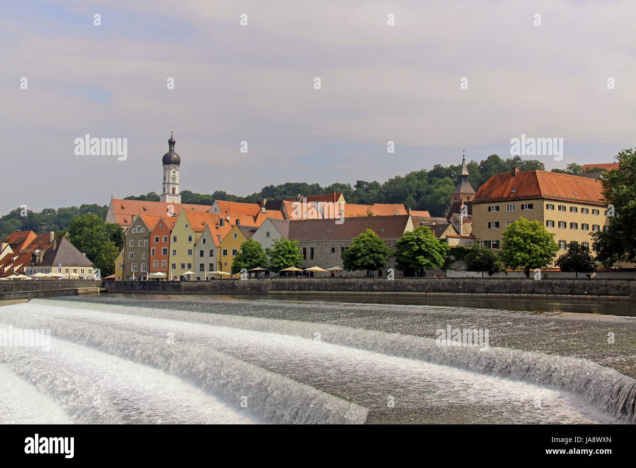 old town, bavaria, upper bavaria, weir, old town, bavaria, waterfall ...