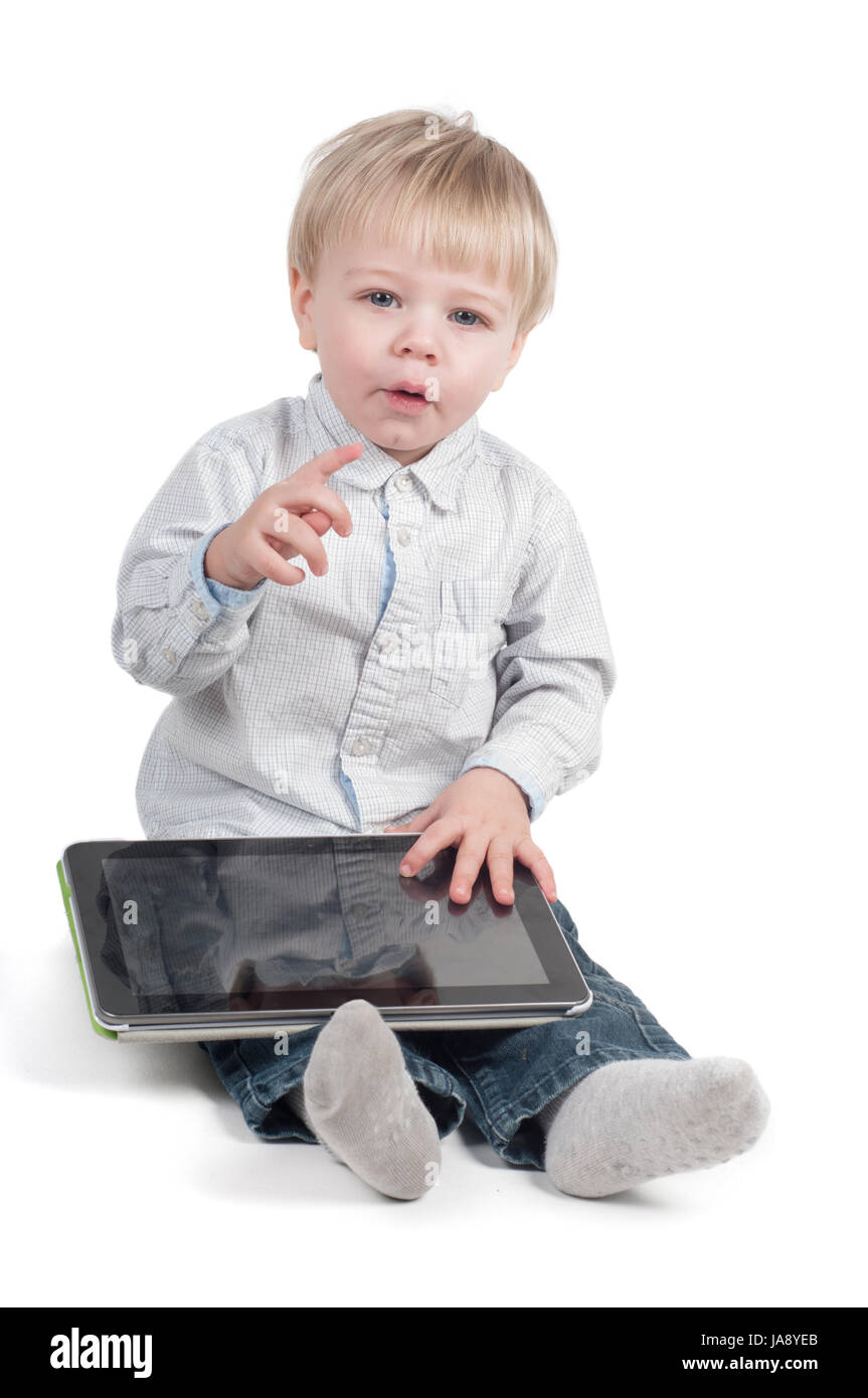 Children emotion tablet studio hi-res stock photography and images - Alamy