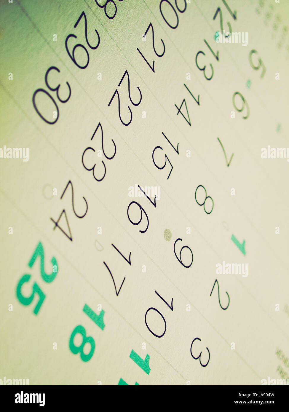 Vintage Calendar Page High Resolution Stock Photography and Images - Alamy