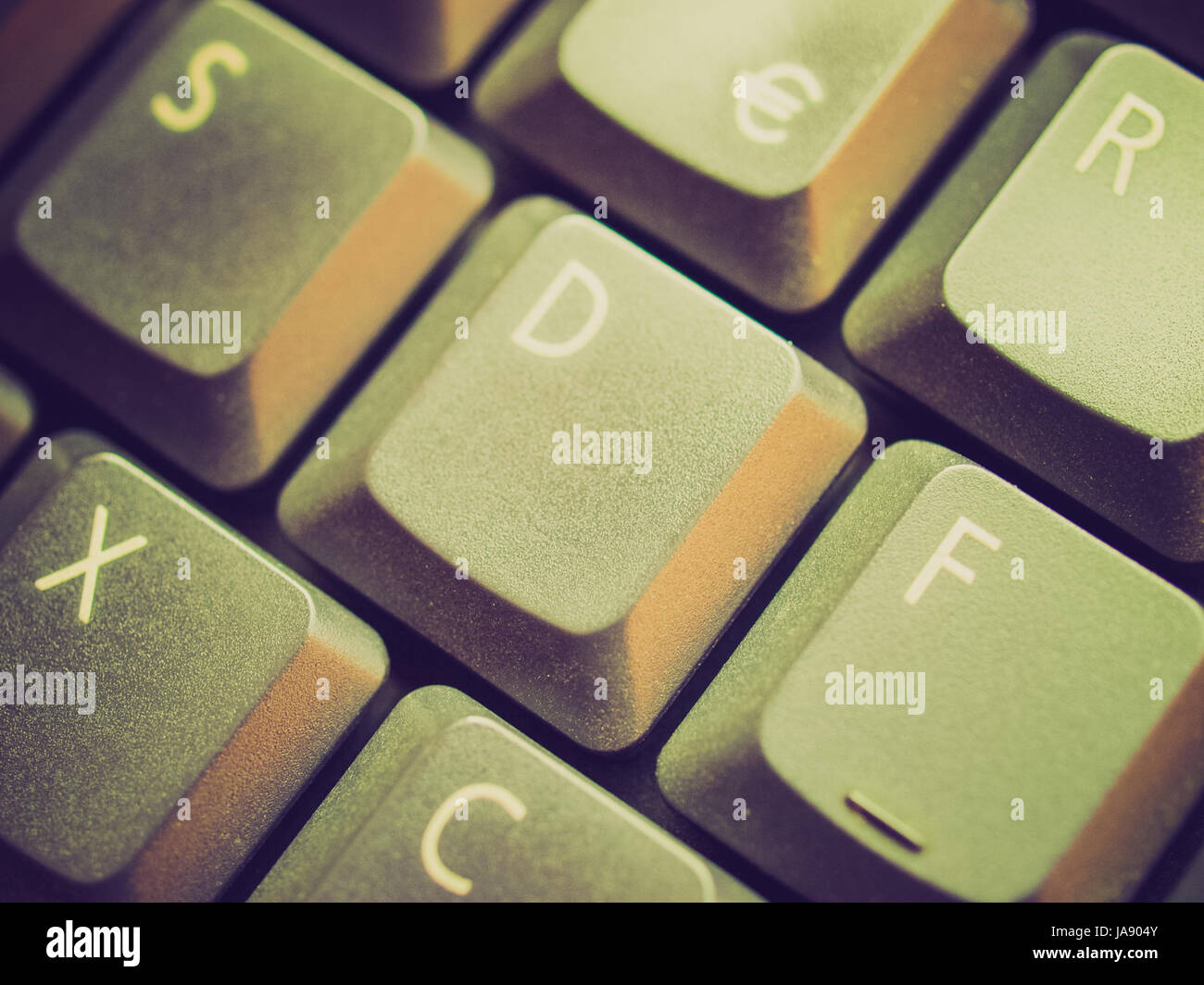 Vintage looking Detail of keys on a computer keyboard Stock Photo - Alamy