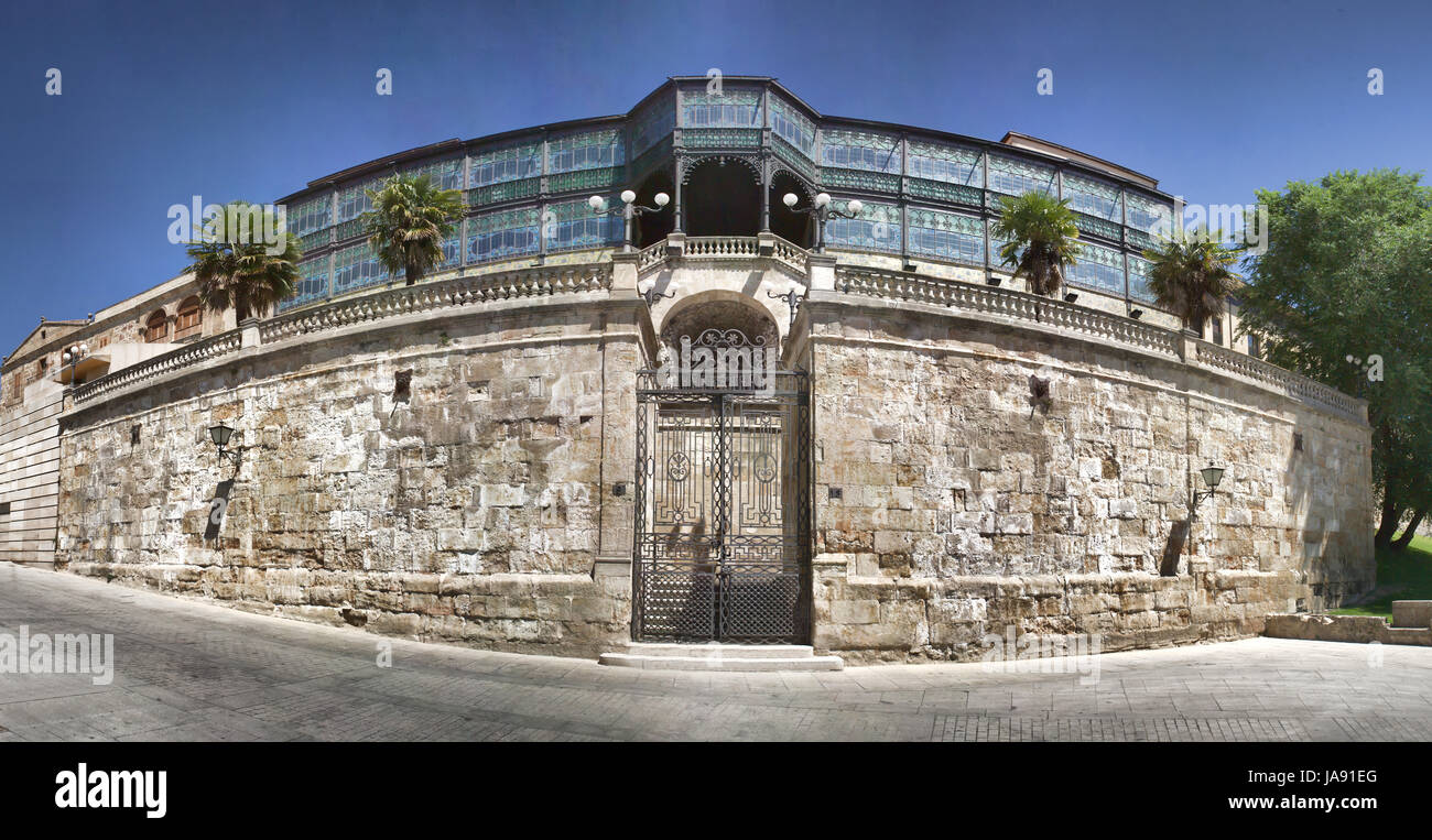 palace, modernist, blue, house, building, travel, city, town, art ...