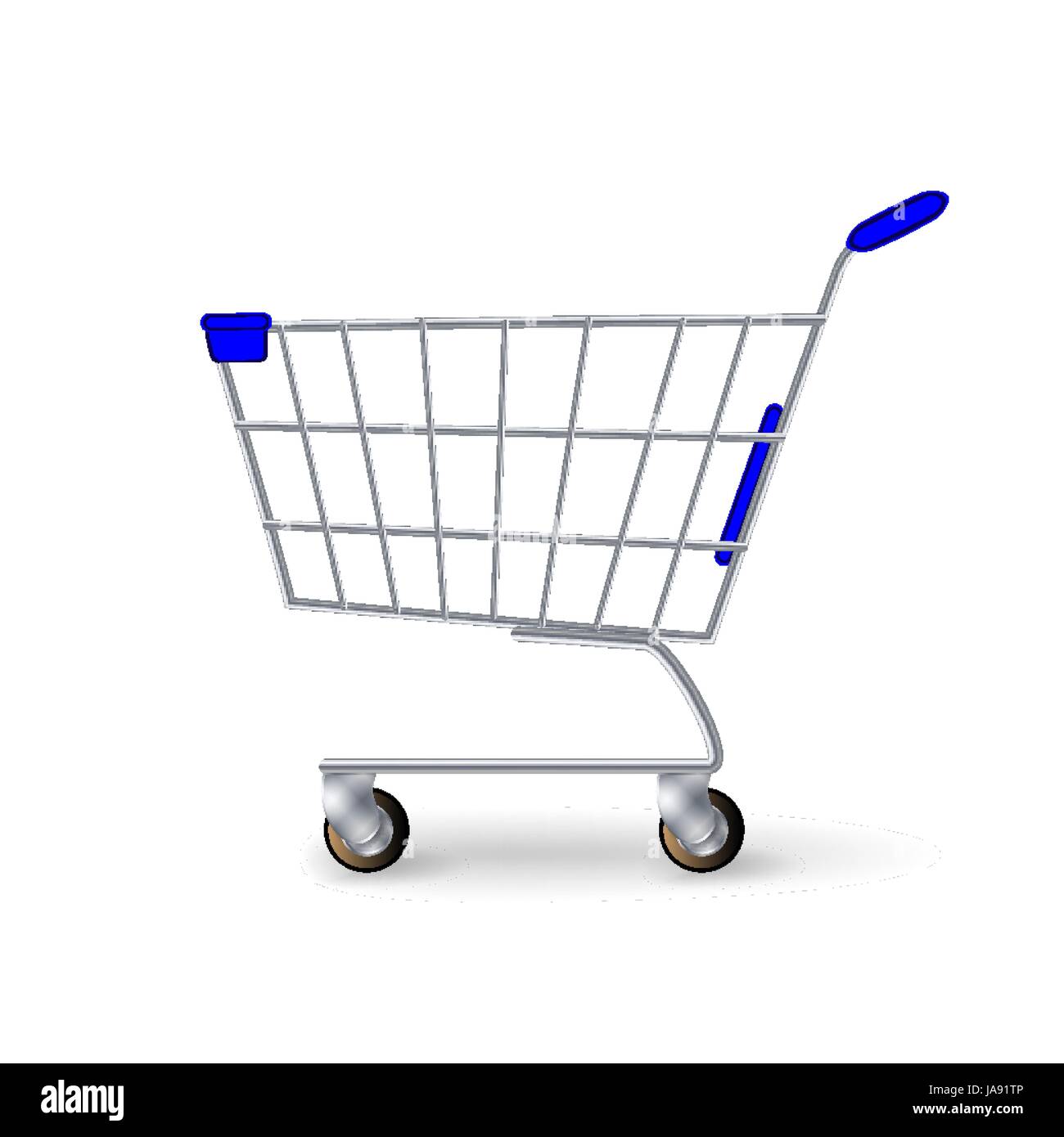 Supermarket Shopping Cart Vector. Empty Classic Chrome Cart Trolley Or ...