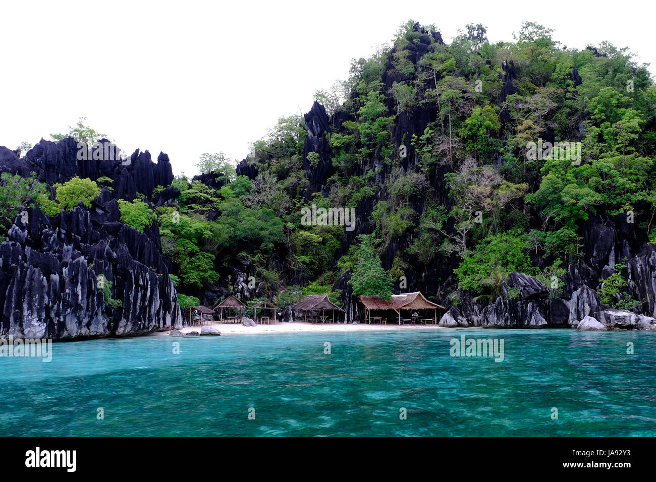 View of Alcatraz Reef beach in the island of Coron in the Calamian ...