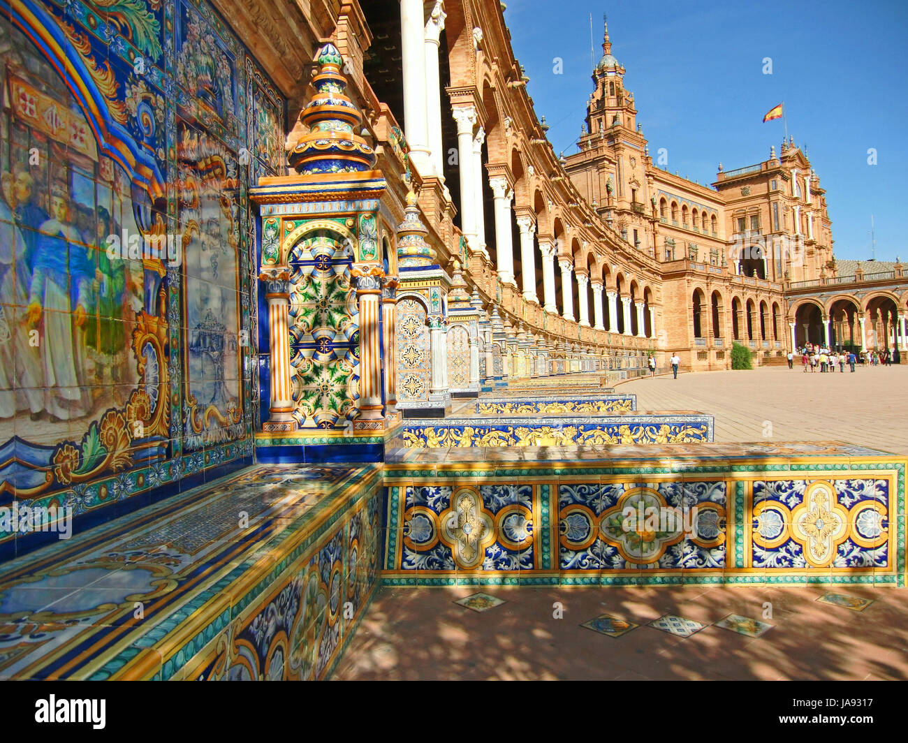 spain, square, tiles, style of construction, architecture ...