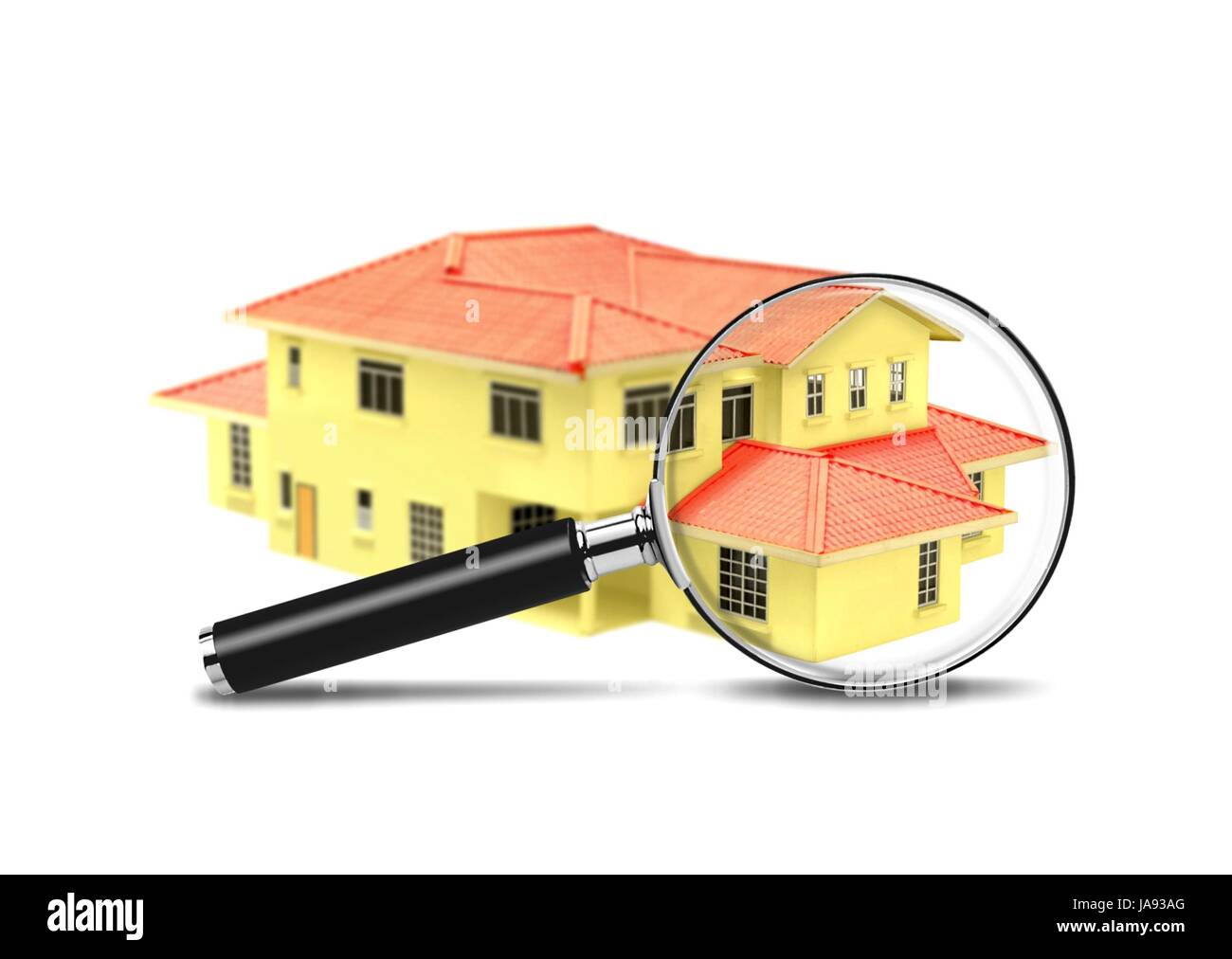 House and Magnifying Glass Stock Photo - Alamy