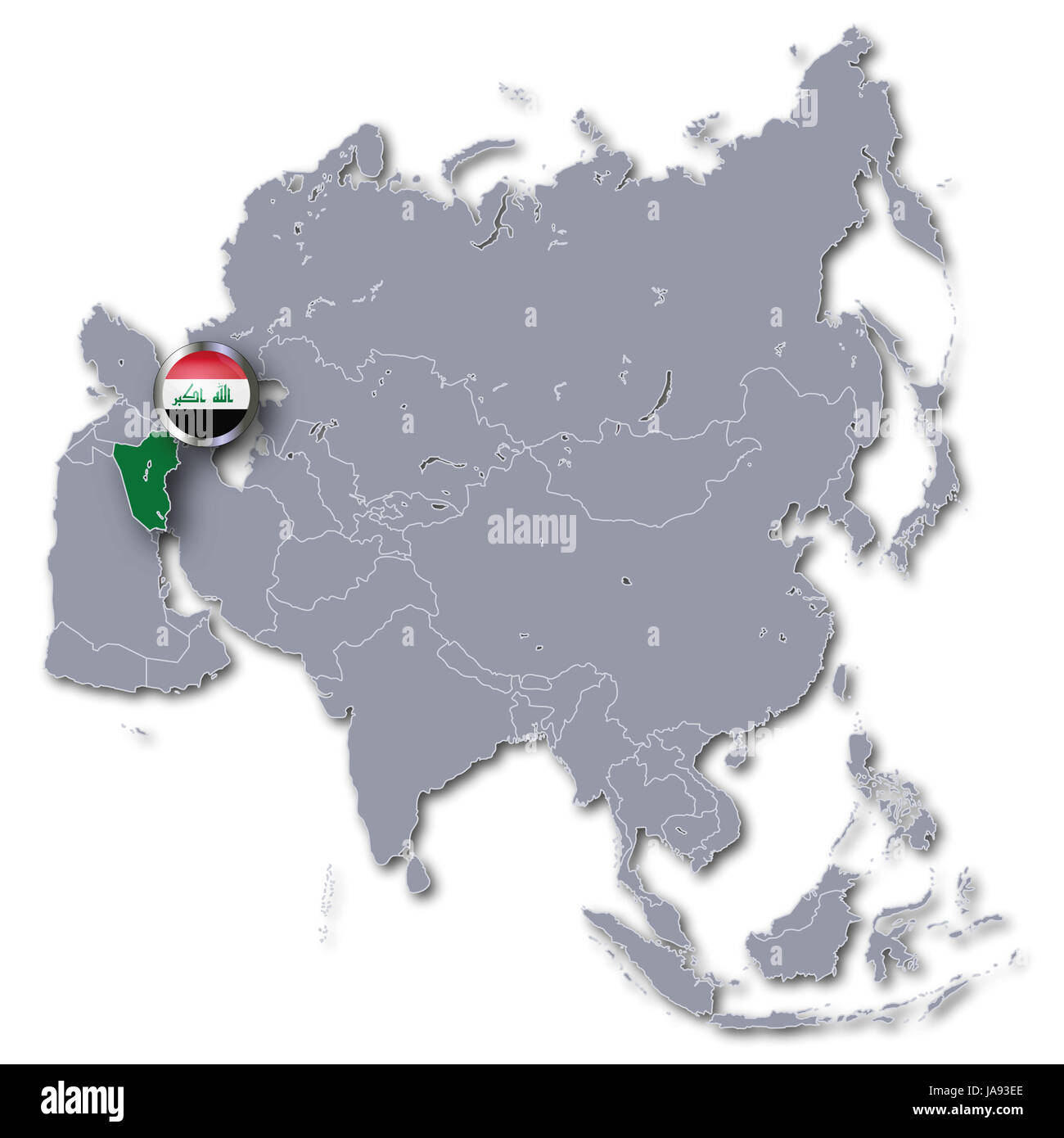 asia map with iraq Stock Photo - Alamy