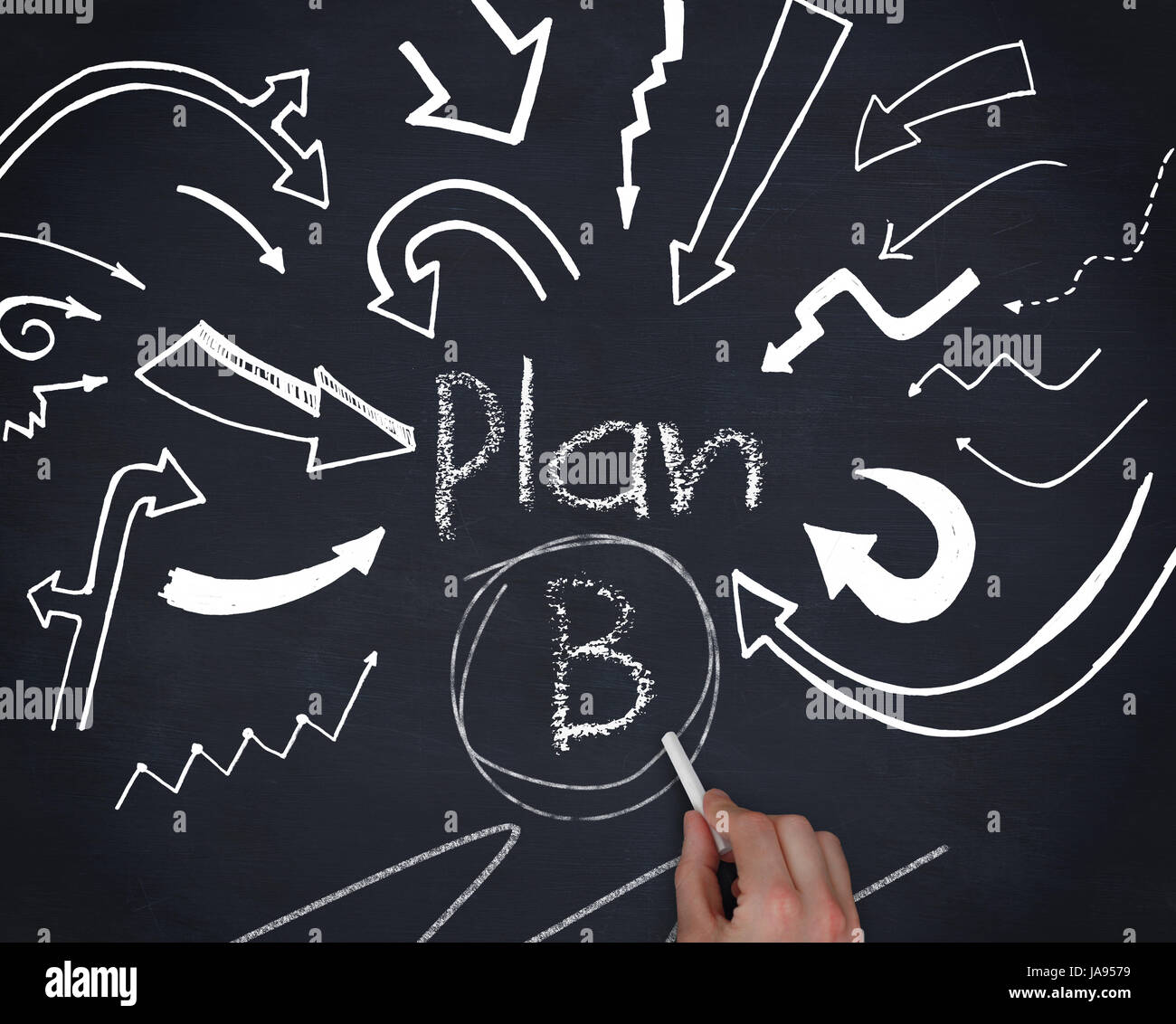 Hand writing plan B on black background Stock Photo - Alamy