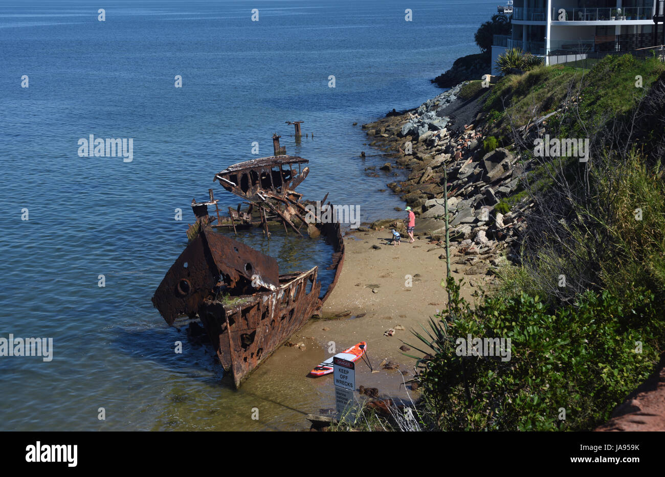 Woody Point, Redcliffe, Australia: Wreck of the former colonial ...