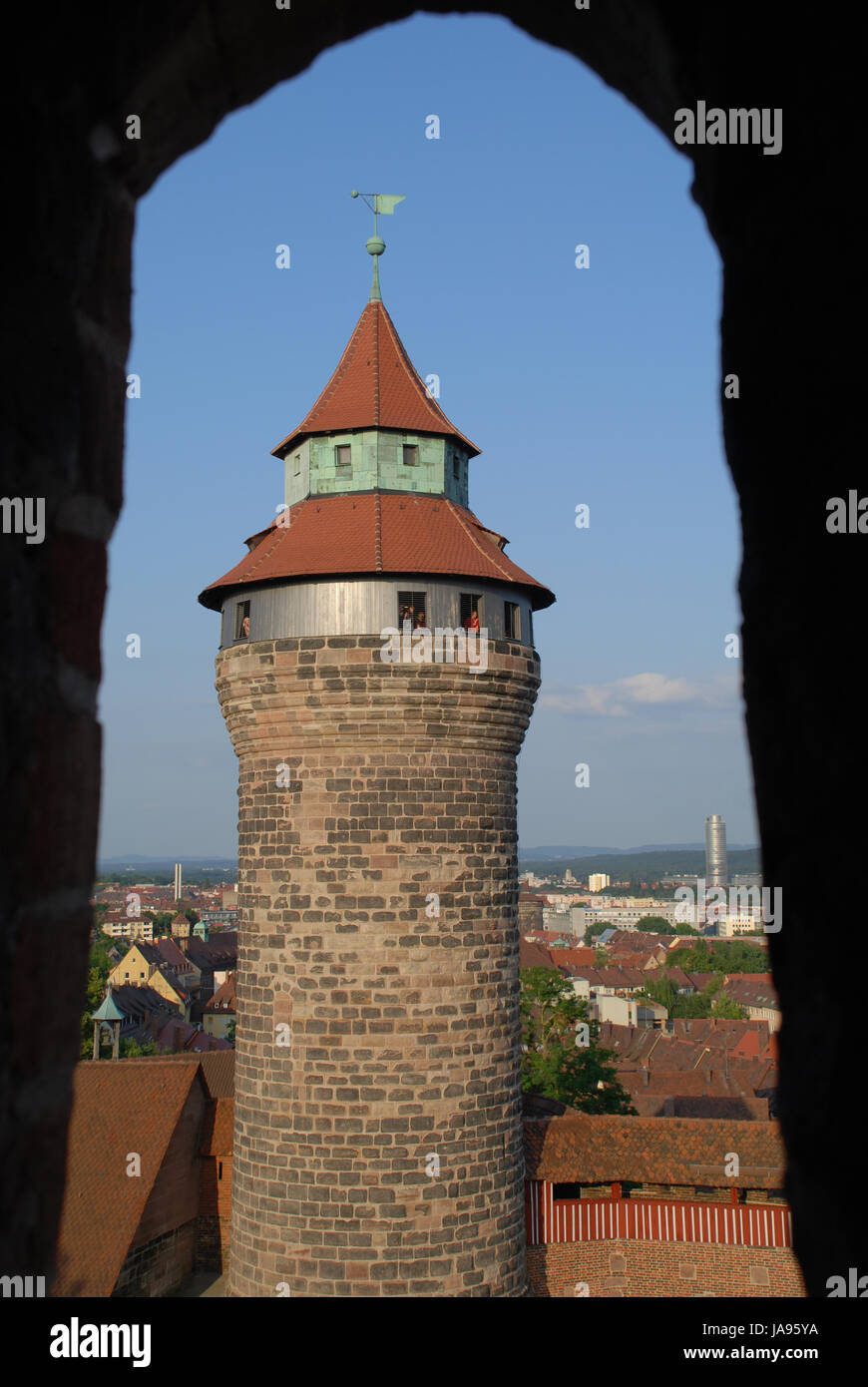 tower, city, town, bavaria, nuremberg, fortress, sight, view, outlook ...