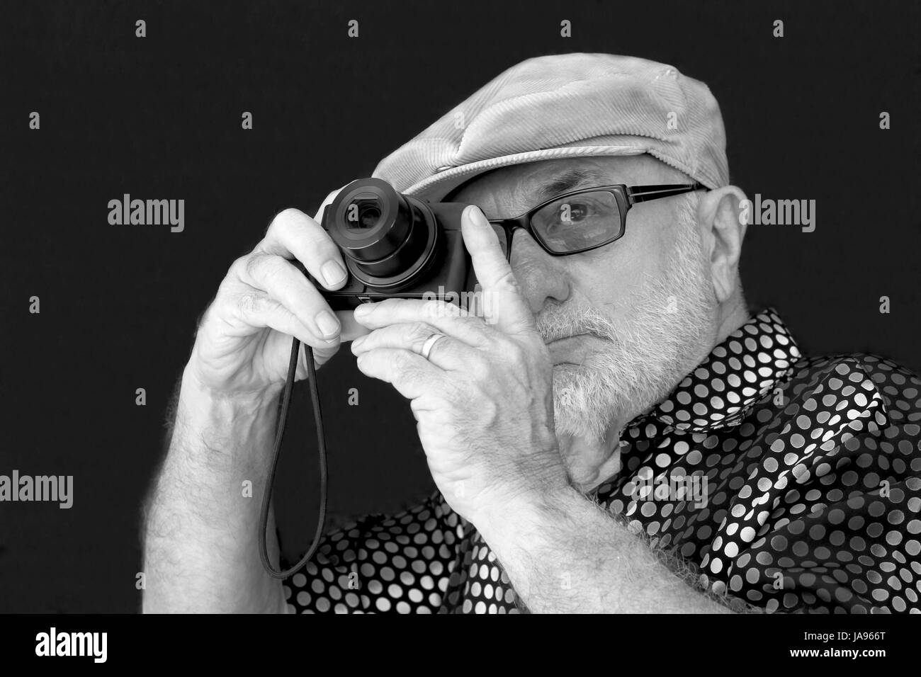 Old man mustache shirt Black and White Stock Photos & Images - Alamy