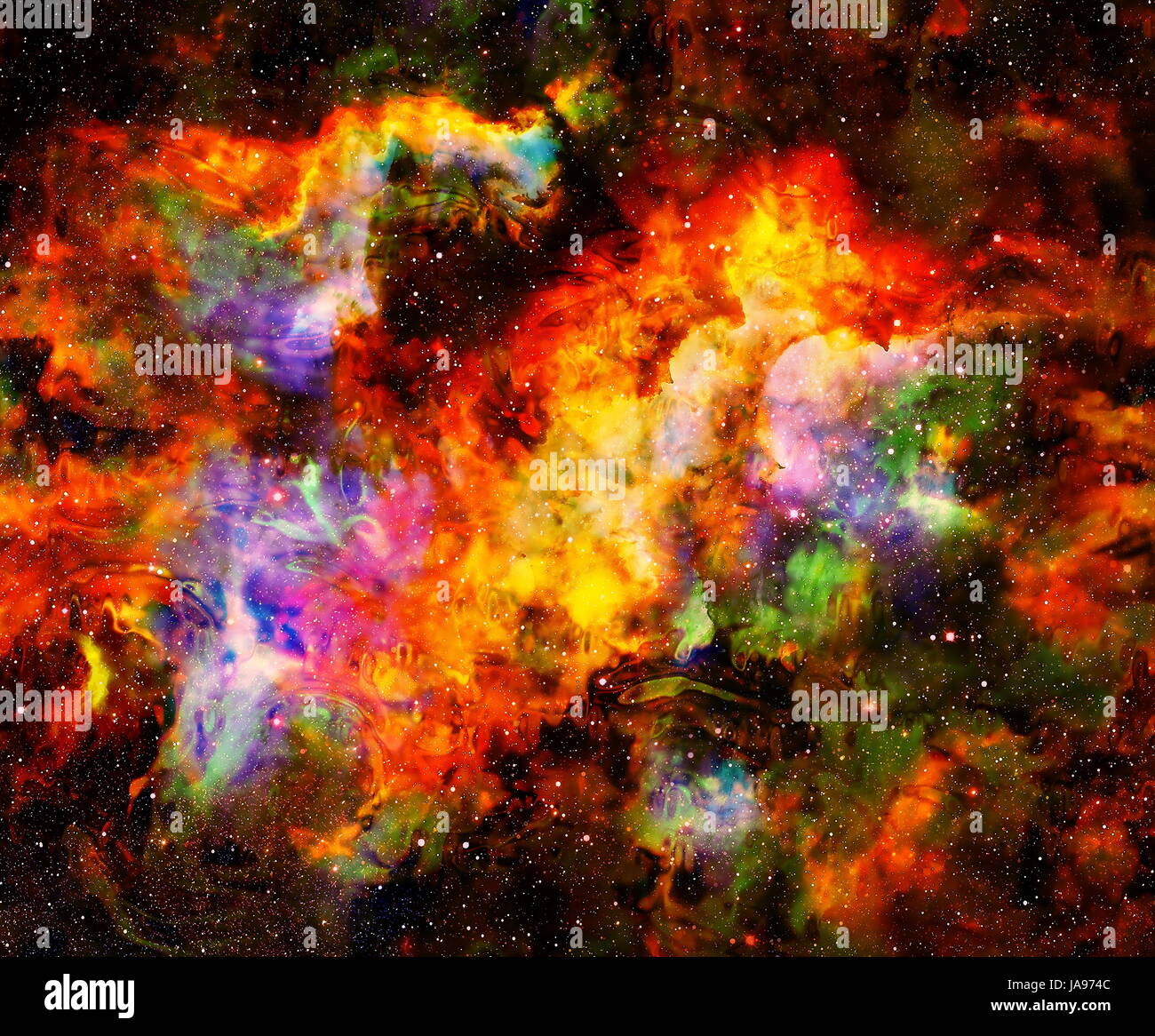 Fire flame in space. Cosmic space and stars, color cosmic abstract background Stock Photo - Alamy