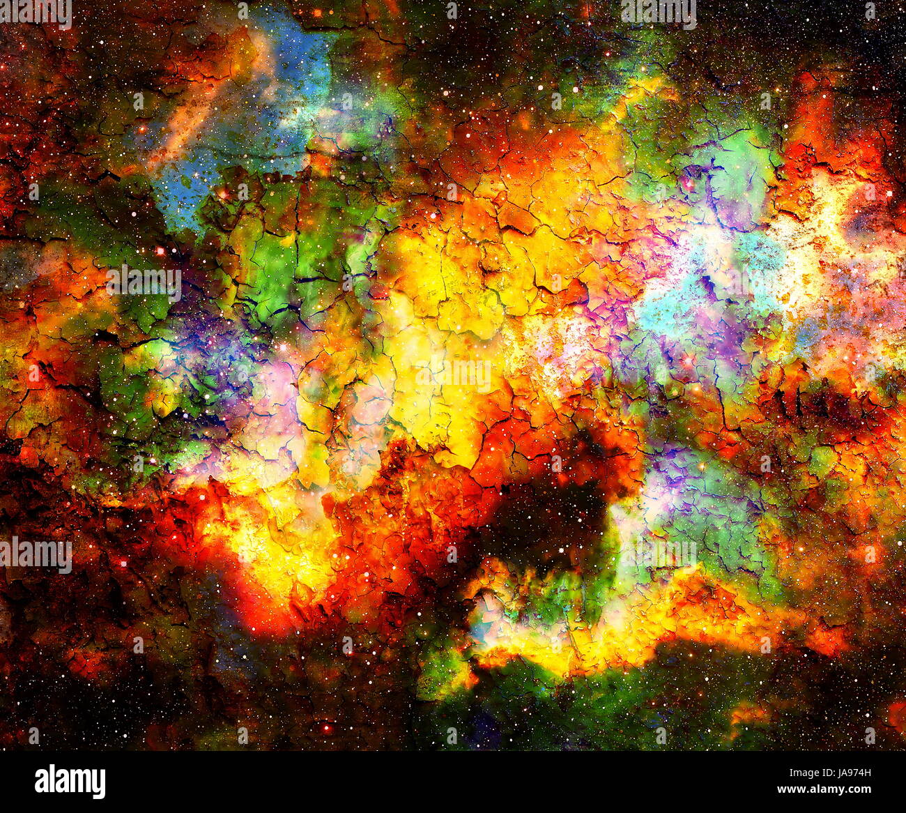 Cosmic space and stars, color cosmic abstract background. Crackle ...