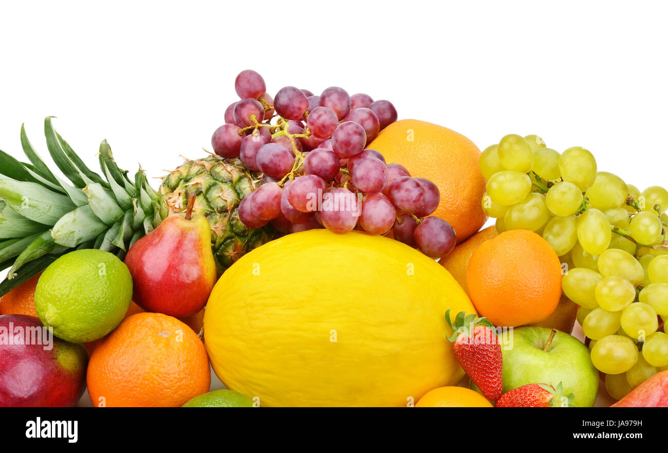 set of fruits isolated on white background Stock Photo - Alamy