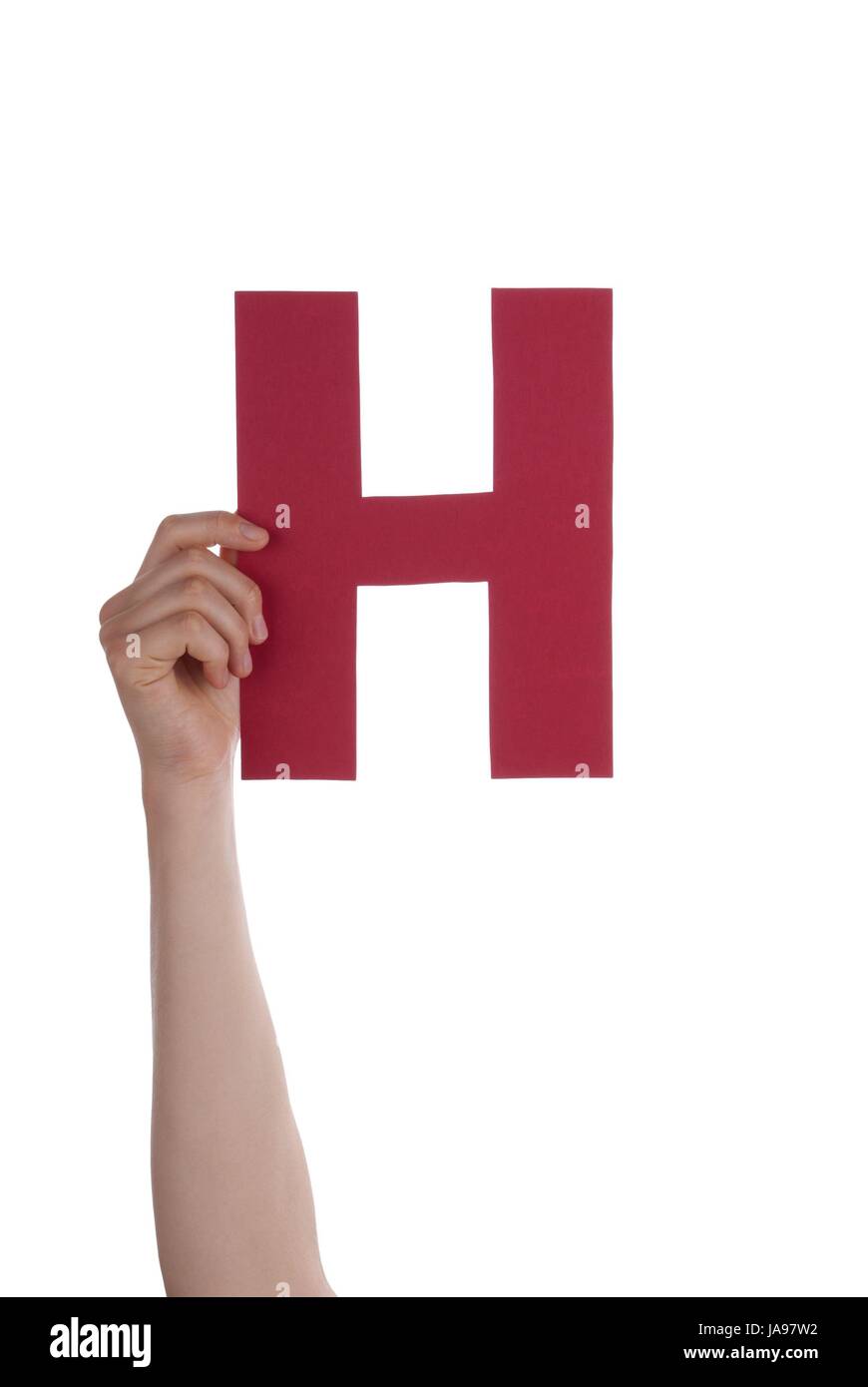 Hand With a Red Letter H, Isolated Stock Photo - Alamy